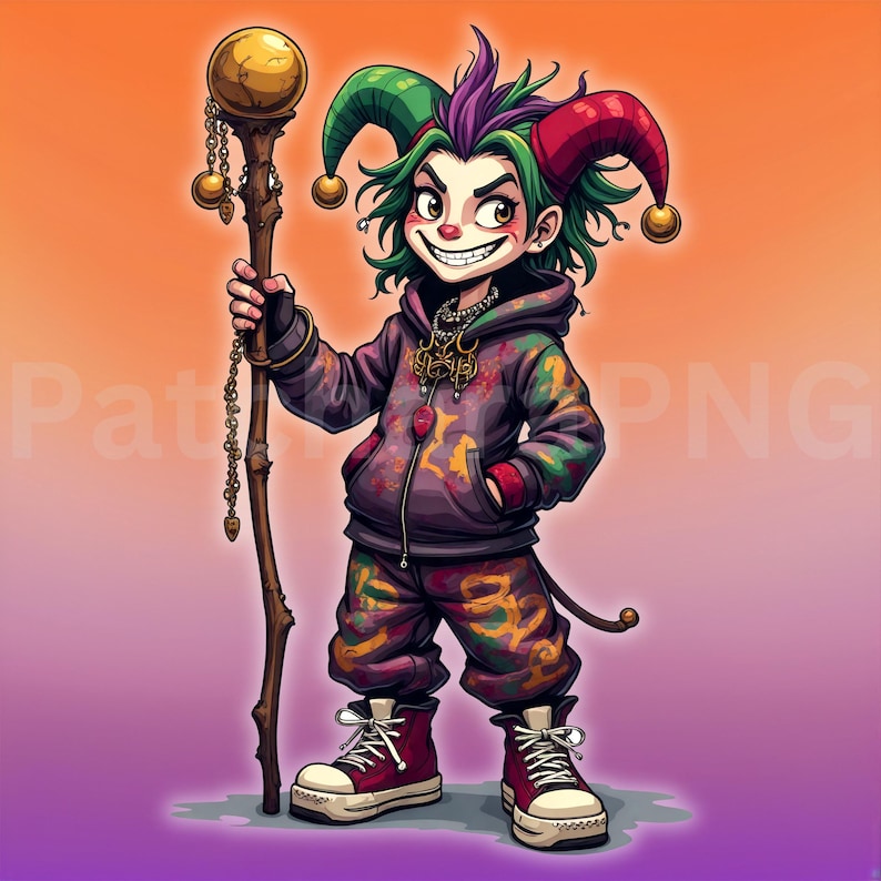 Urban Jester PNG | Graffiti Joker Clipart | Mischievous Clown Digital ...