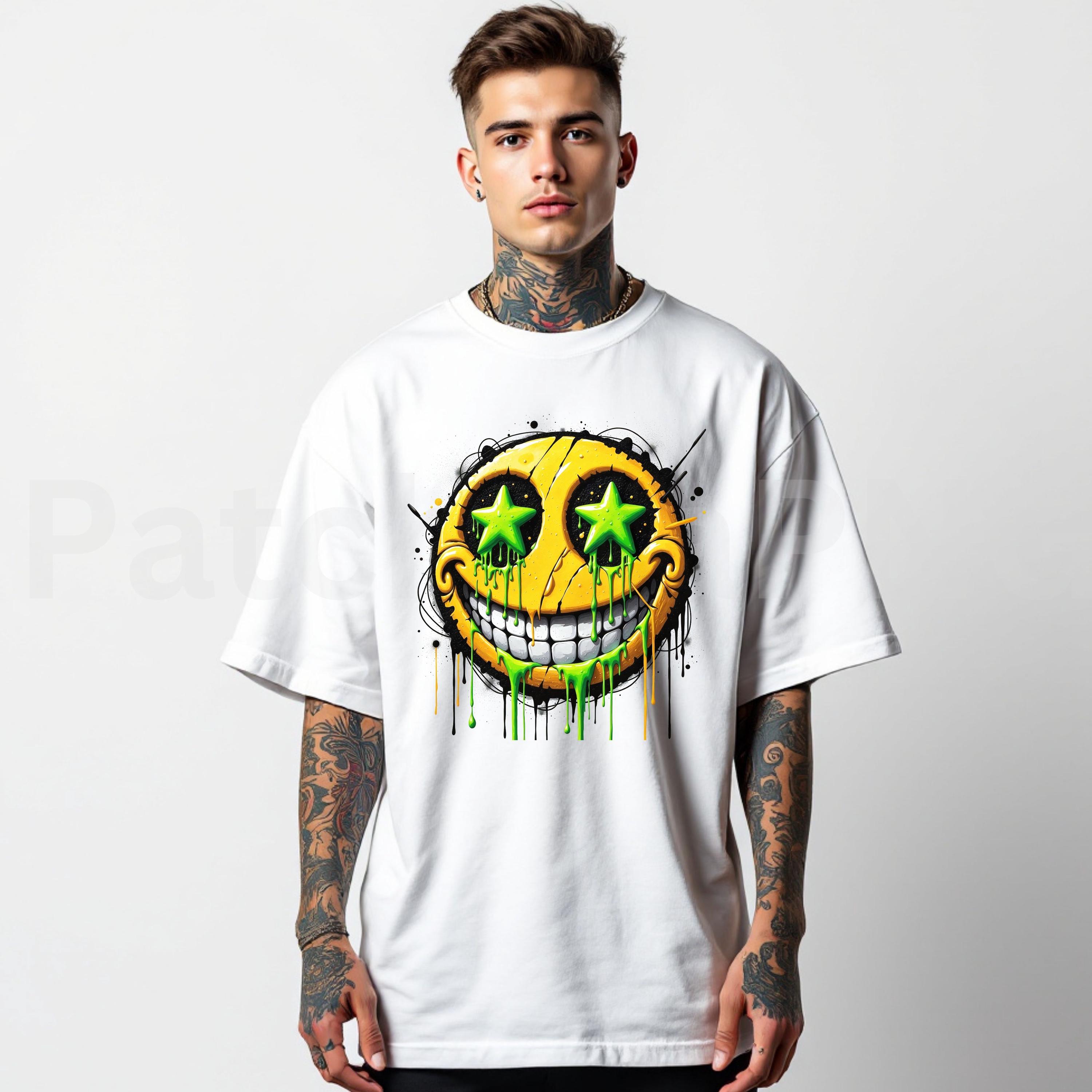 Smiley Face PNG Graffiti Drip Art | Streetwear Sublimation Graphic ...