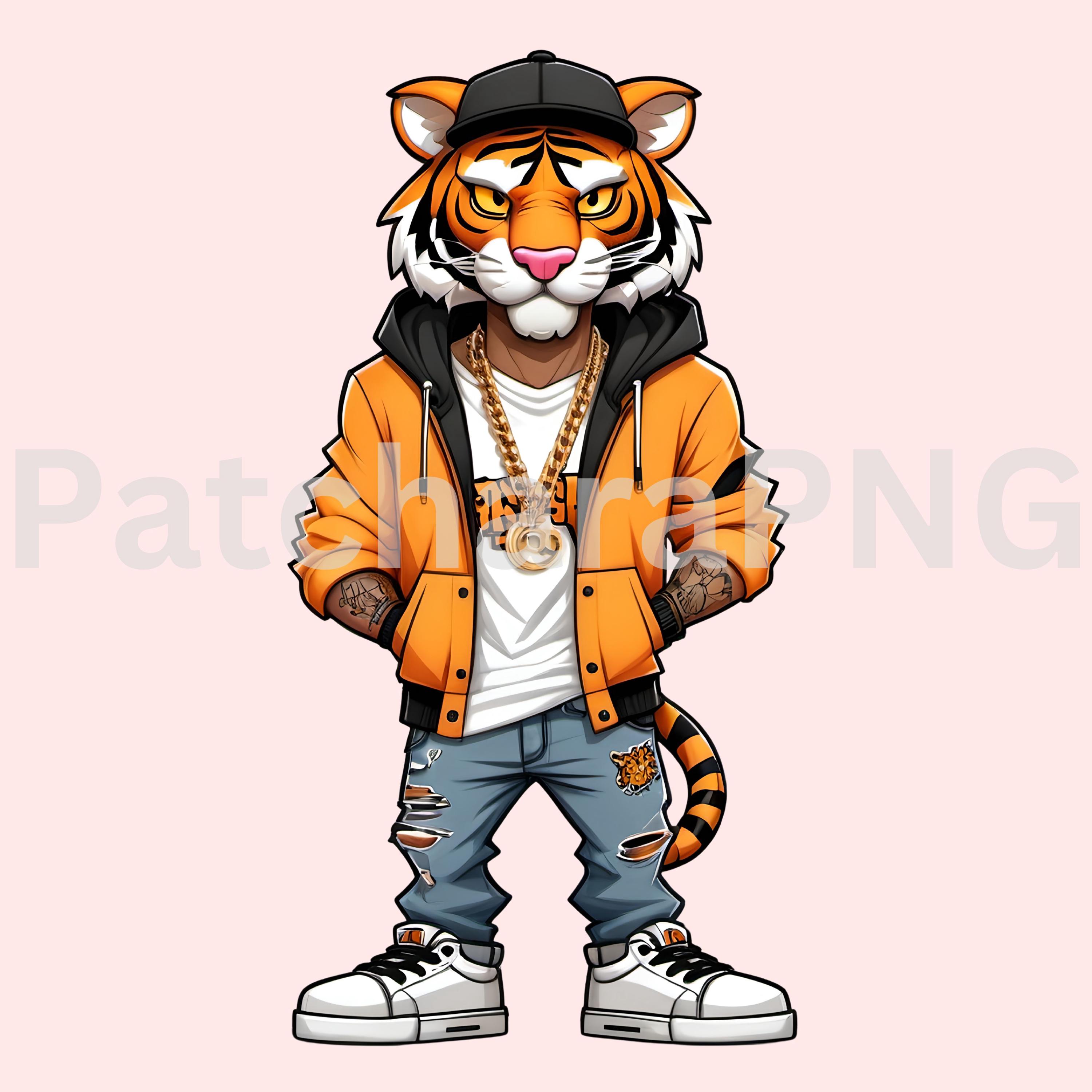 Hip-hop Tiger Cartoon Character in Streetwear | Cool Graffiti-style ...