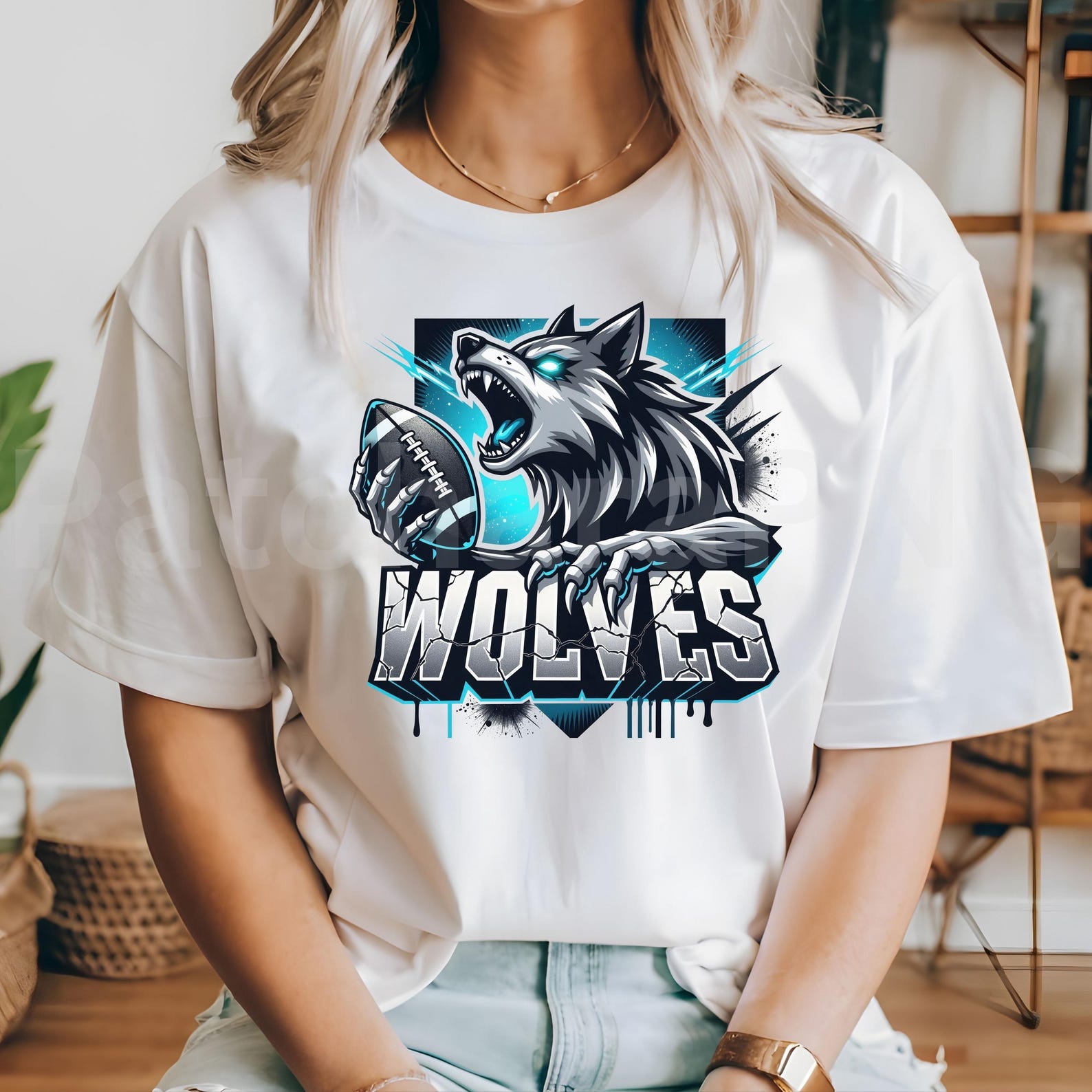 Wolf Football Mascot PNG | Savage DTF Design for Team Shirts ...