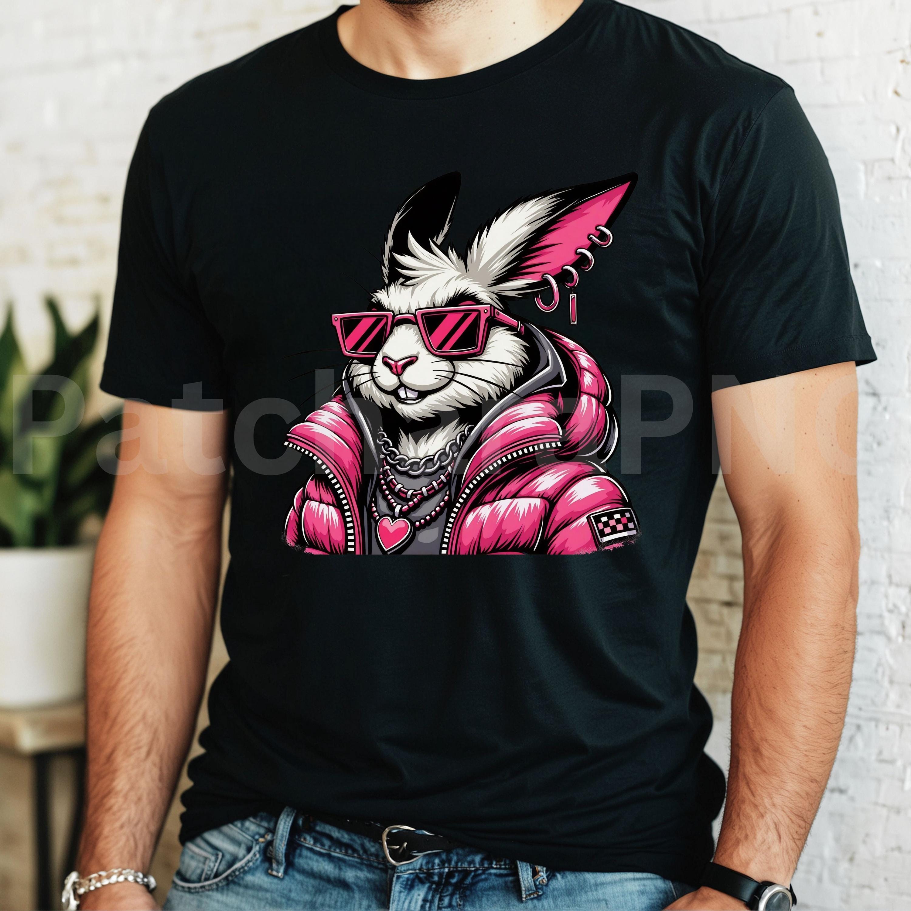 Swag Bunny PNG | Cool Bunny Clipart With Pink Mohawk, Shades, and ...