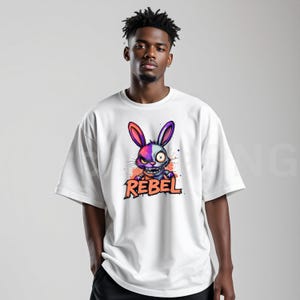 Rebel Bunny PNG | Twisted Rabbit Clipart With X Eye | Graffiti Style ...
