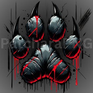 Bloody Claw Paw Print PNG | Horror Animal Scratch Mark | Dark Gothic ...