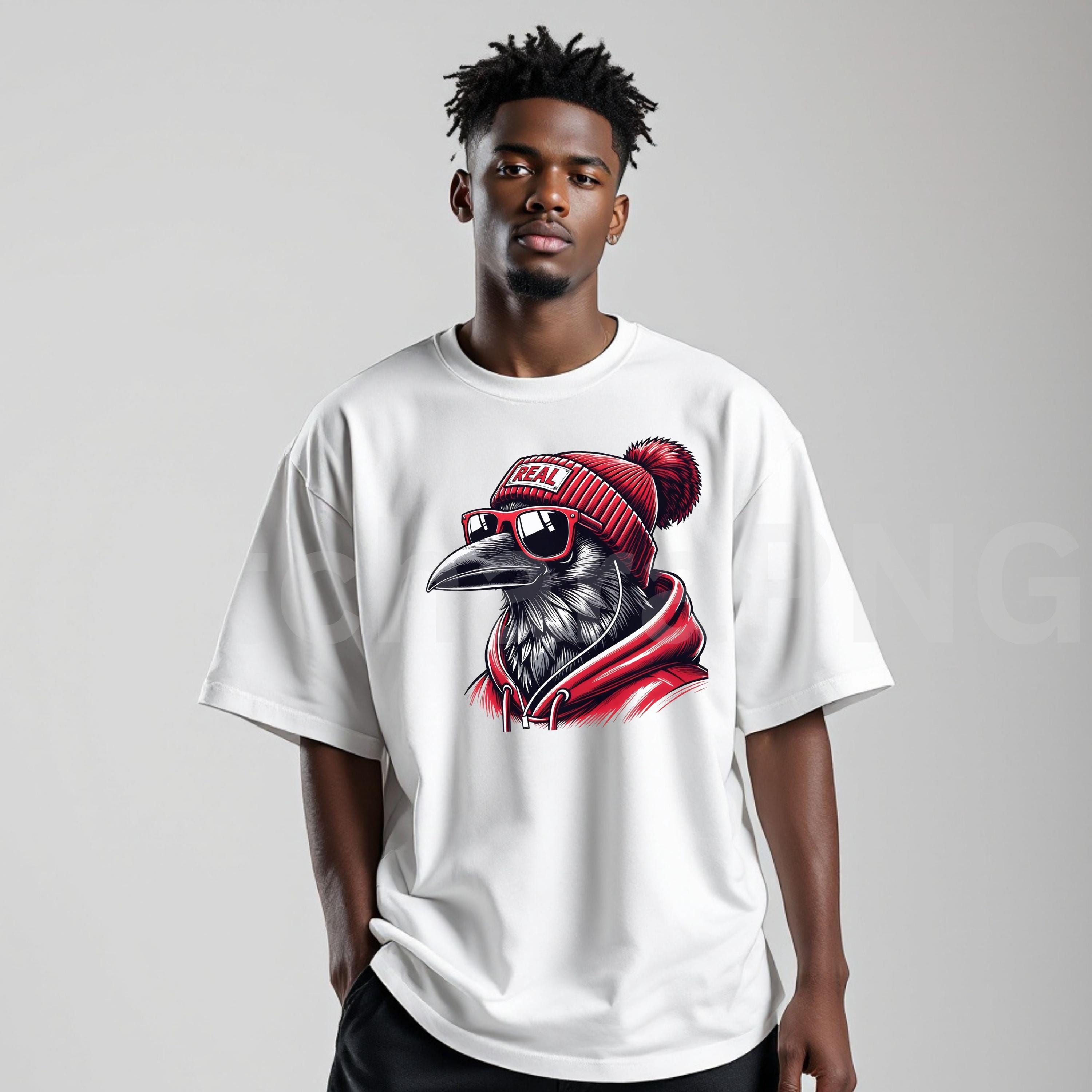Funny Bird Design ,cool Crow Hip Hop PNG – Graffiti Style Bird With Red ...