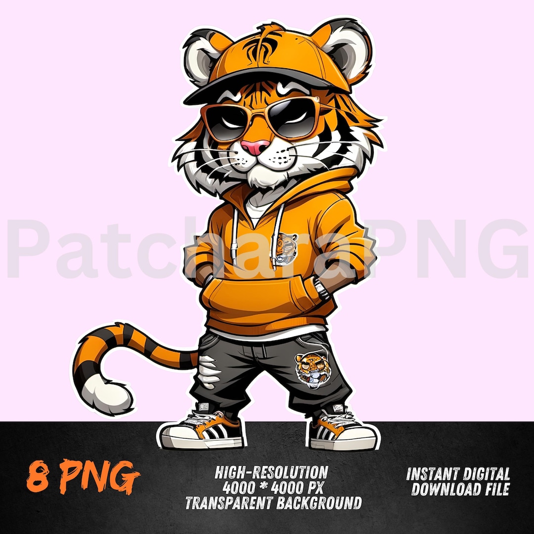 Cool Tiger Gangster PNG | Hip-hop Graffiti Tiger Art | Sublimation PNG ...