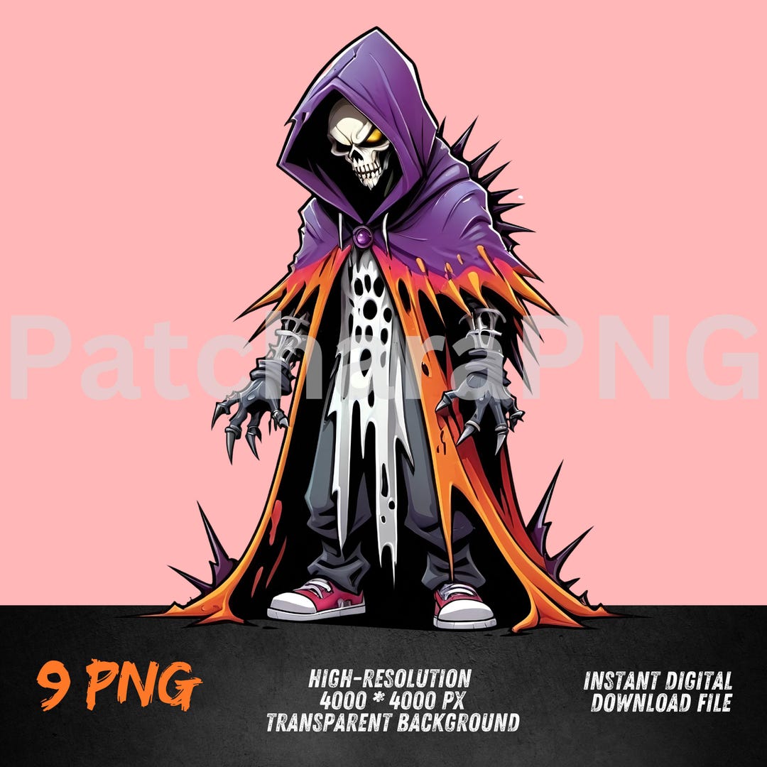 Sinister Necromancer Graffiti Art | Hooded Skull Reaper | Dark Urban ...