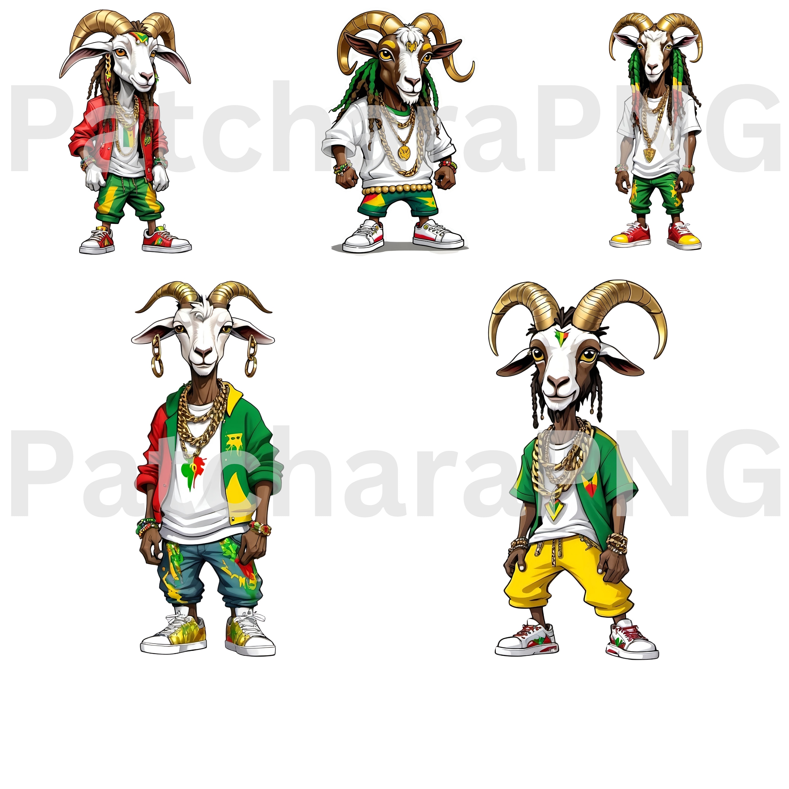 Rasta Goat PNG | Cool Goat Clipart With Dreadlocks and Hoodie | Reggae ...