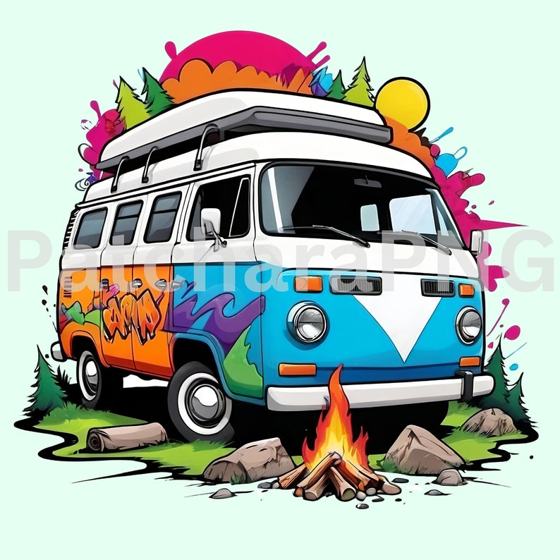 Van Campping Graffiti,adventure Van Graffiti,hip-hop Camper Art,urban ...