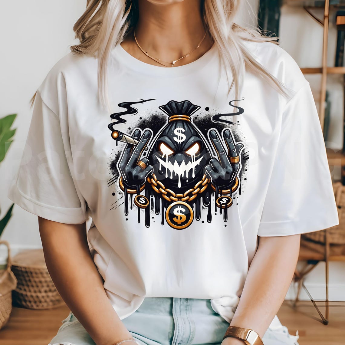 Gangsta Money Bag PNG – Hip Hop Graffiti Cash Mascot for Streetwear ...