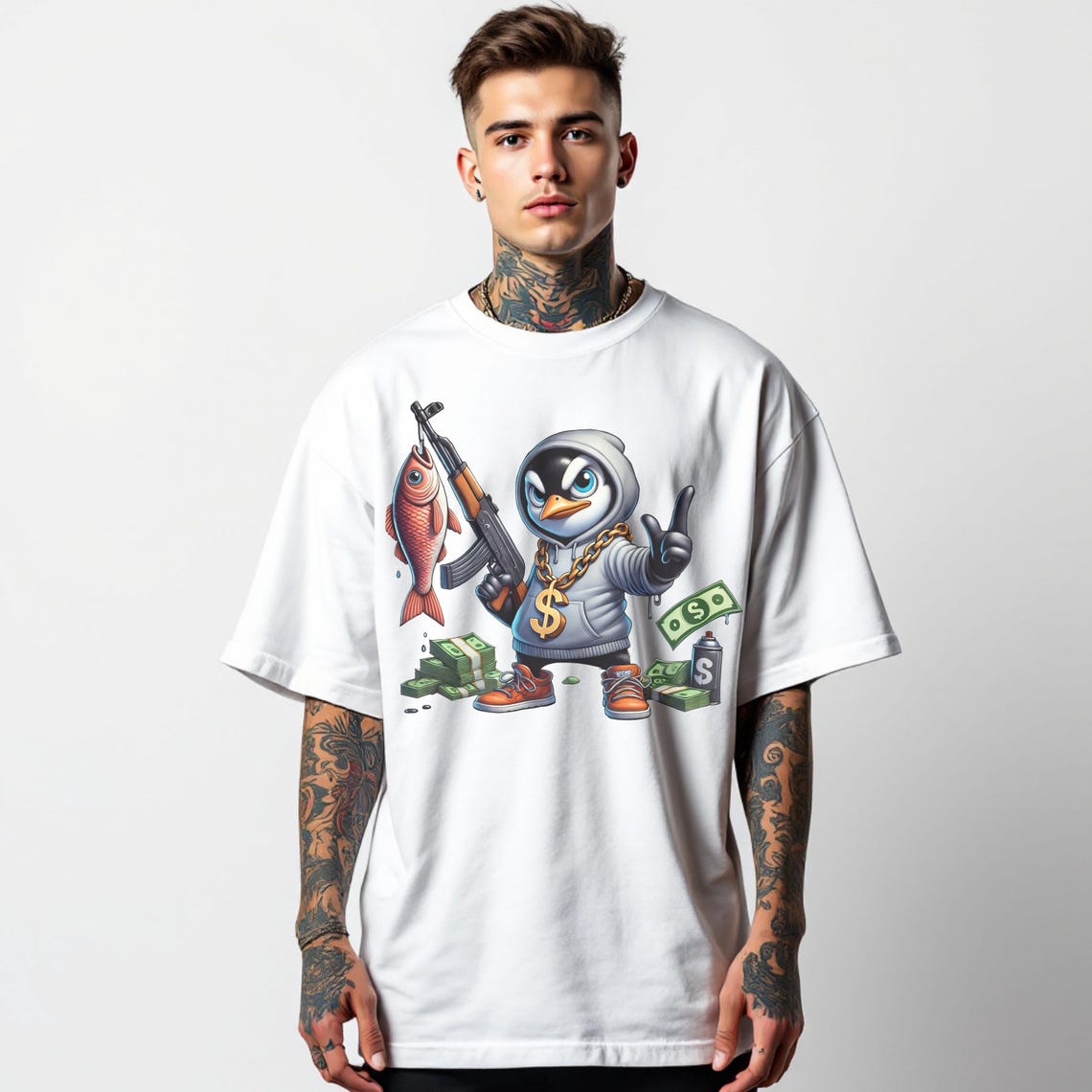Gangsta Penguin PNG | Funny Streetwear Clipart for Sublimation & DTF ...