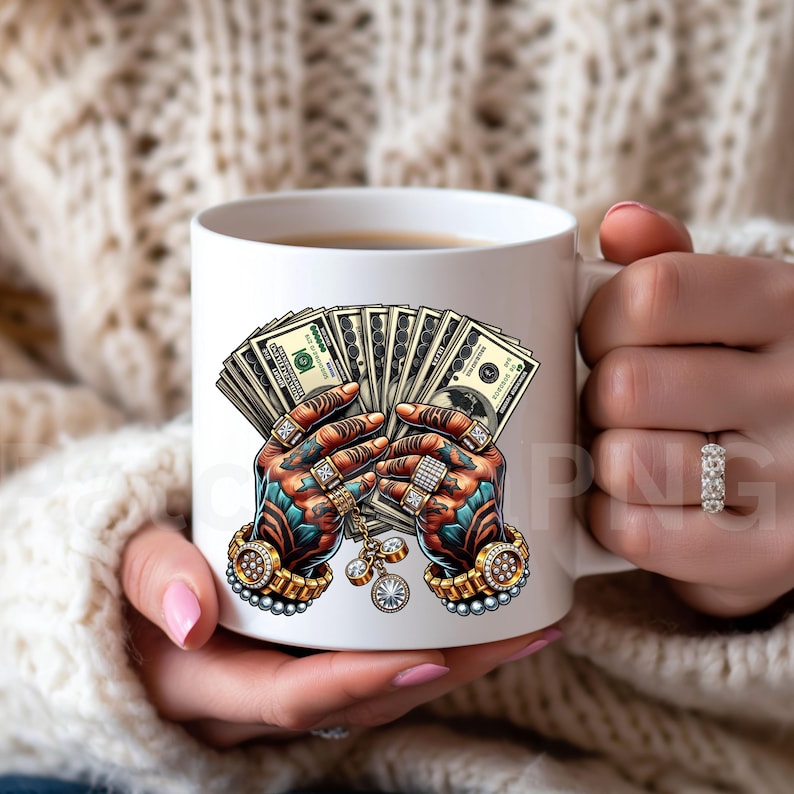 Money Hand Clipart | Tattoo Hands With Cash PNG | Hip Hop Bling Art ...