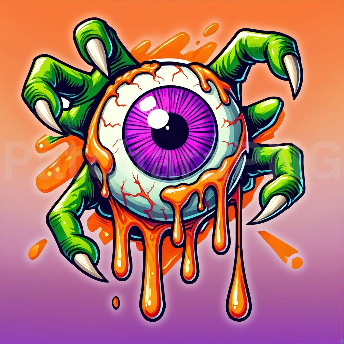Zombie Hand Holding Dripping Eyeball PNG | Evil Eye Horror Sublimation ...