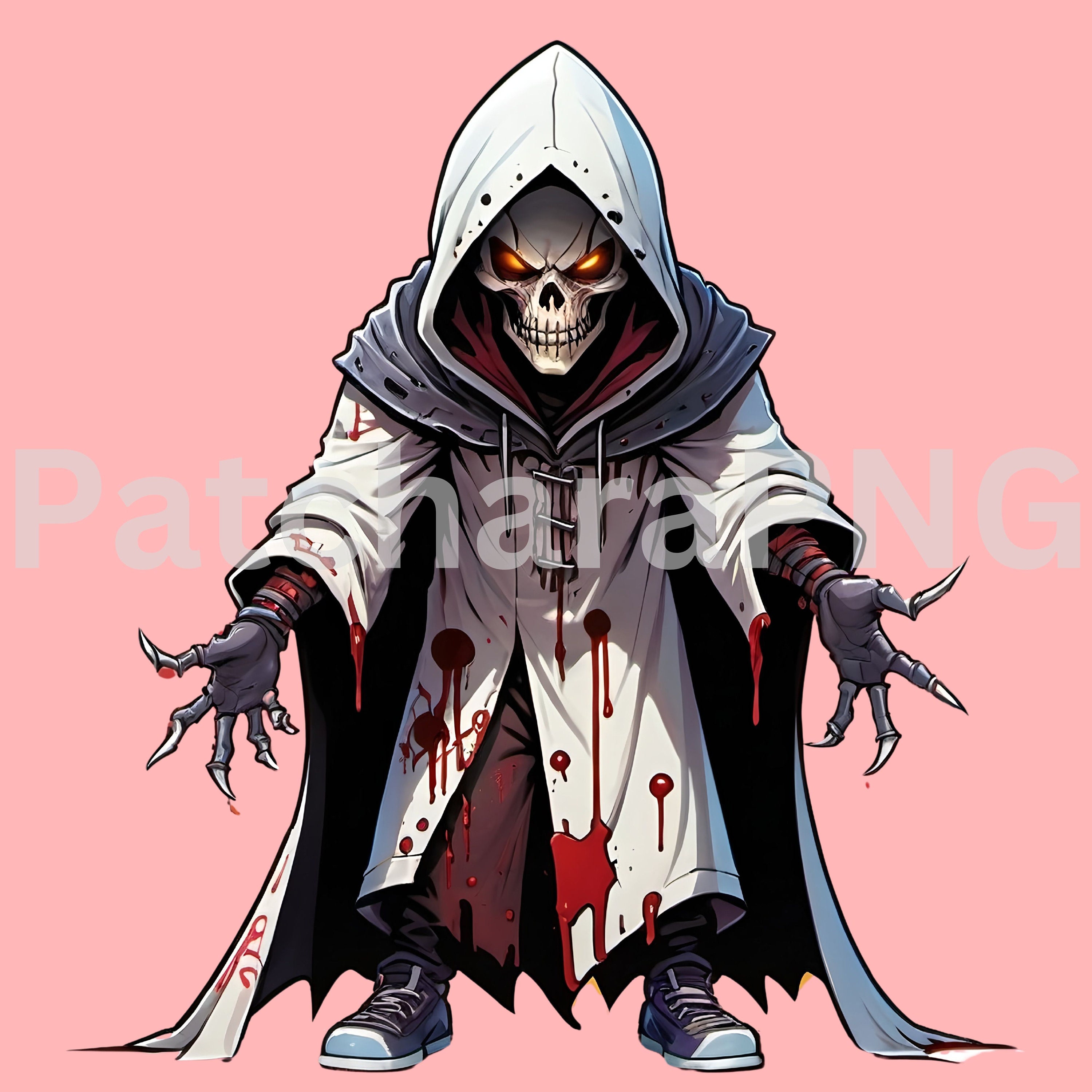 Sinister Necromancer Graffiti Art | Hooded Skull Reaper | Dark Urban ...