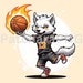 Basketball Wolf PNG | Wolf Clipart in Jersey With Fireball and Sneakers ...