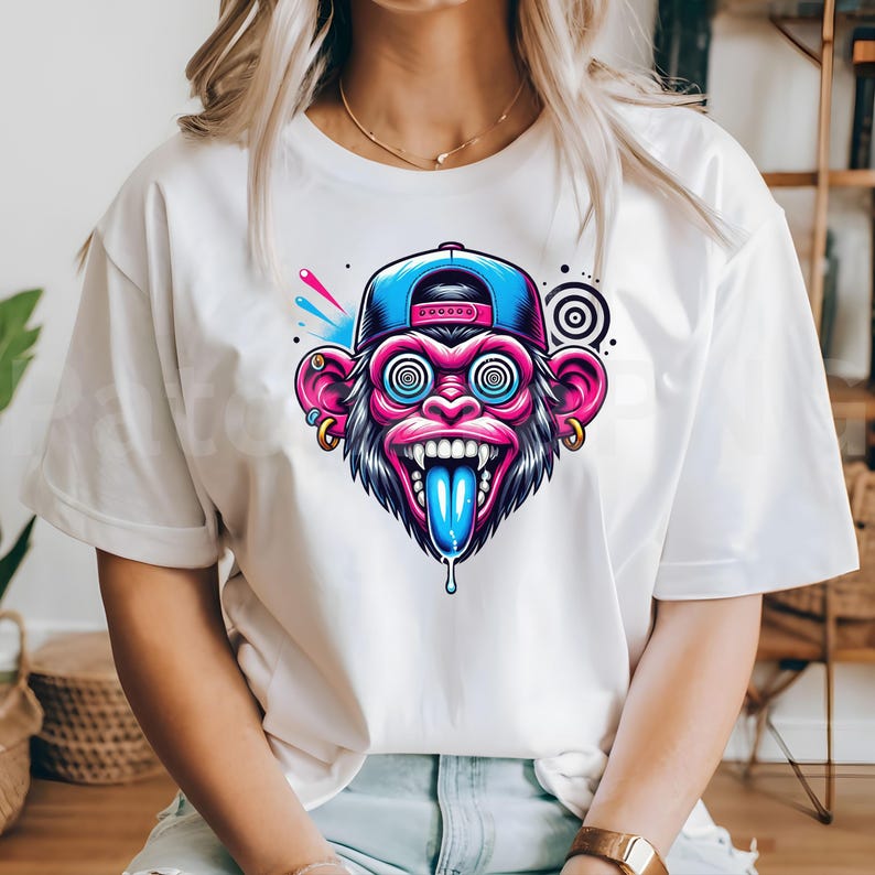 Trippy Monkey PNG | Hypnotic Face Clipart | Psychedelic Animal Art for ...
