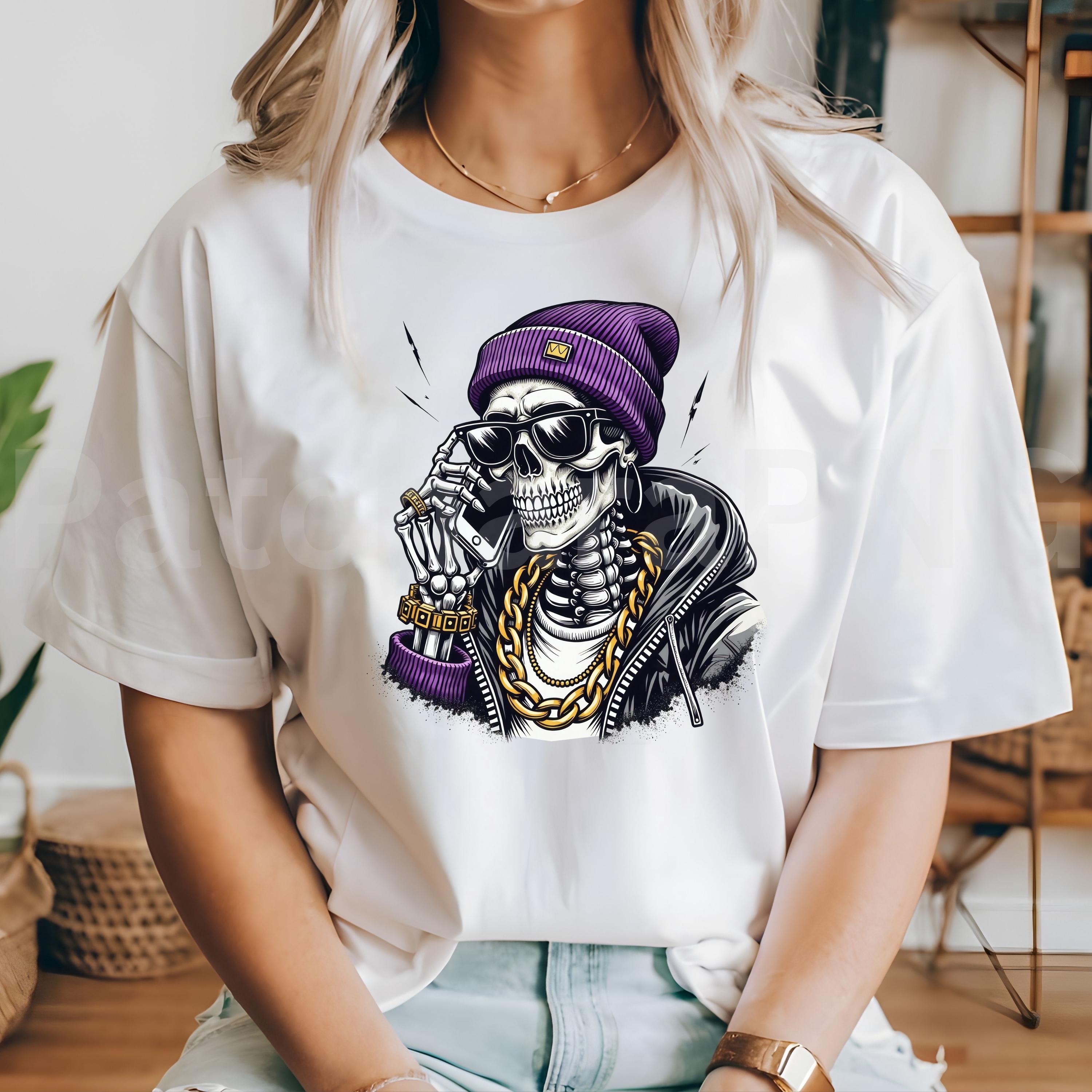 Cool Gangsta Skull PNG | Hip-hop Skeleton With Gold Chains Clipart ...