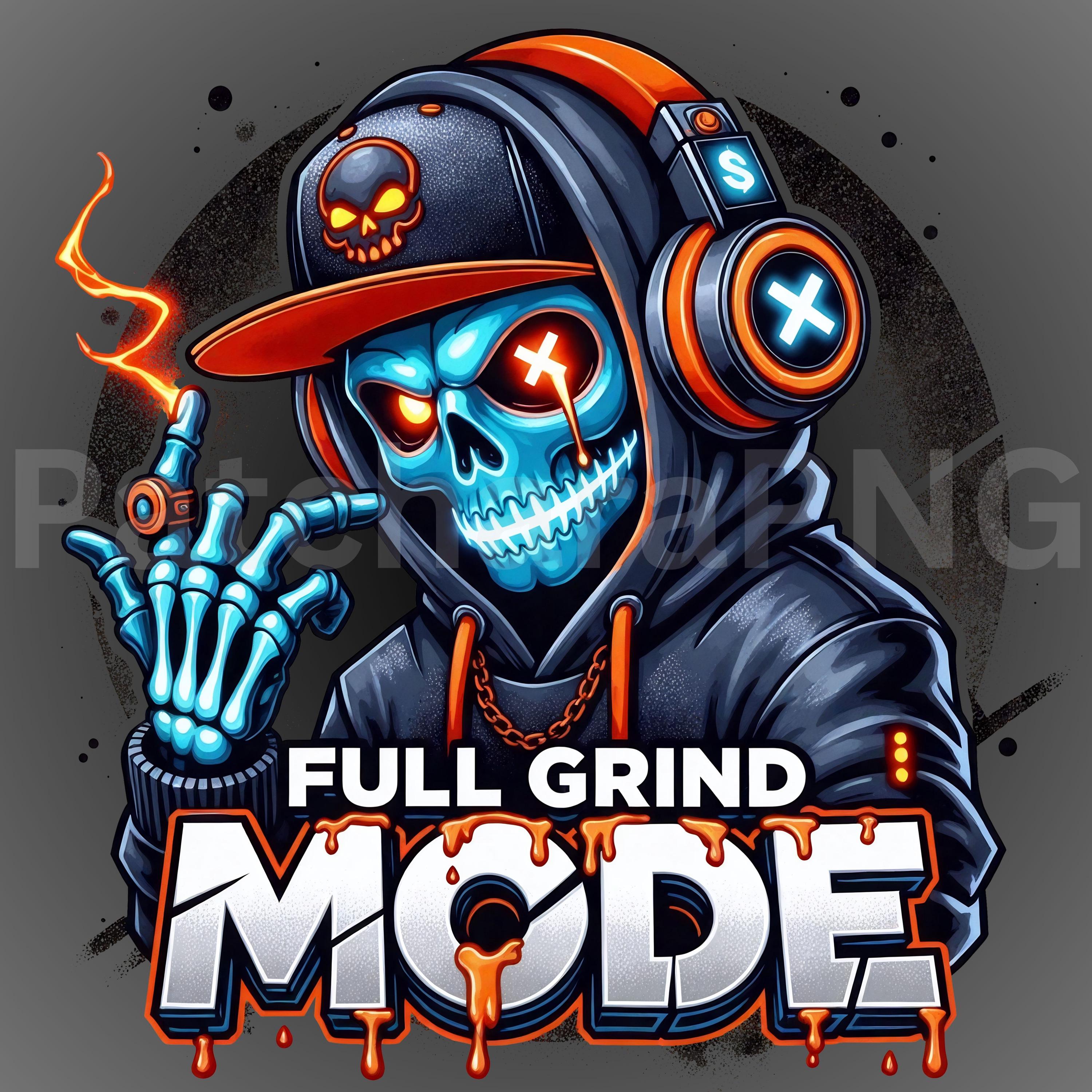 Full Grind Mode Skull PNG – Hustler Graffiti Clipart for DTF ...