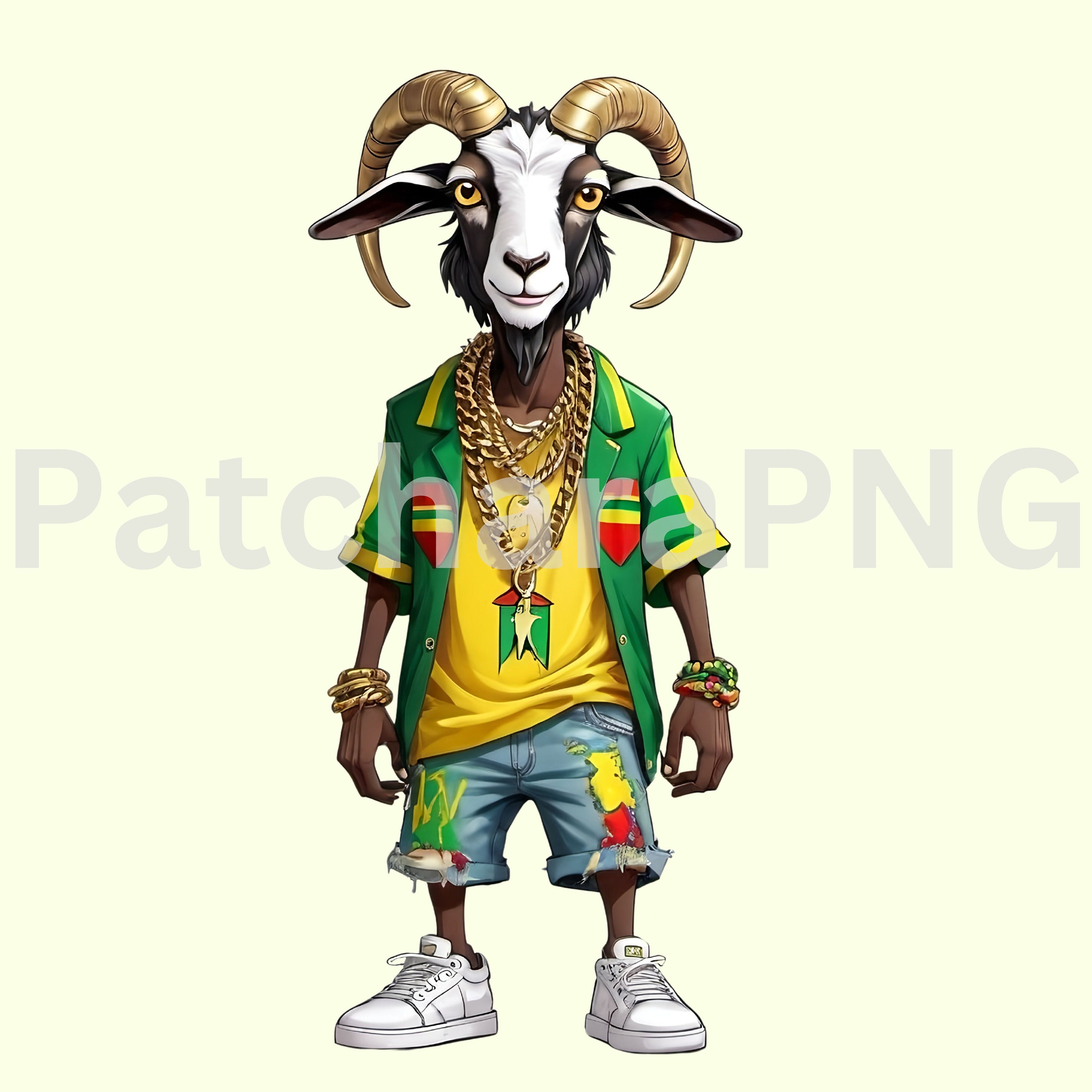 Rasta Goat Cartoon Graffiti Art Vibrant Jamaican Hip-hop Goat Character ...