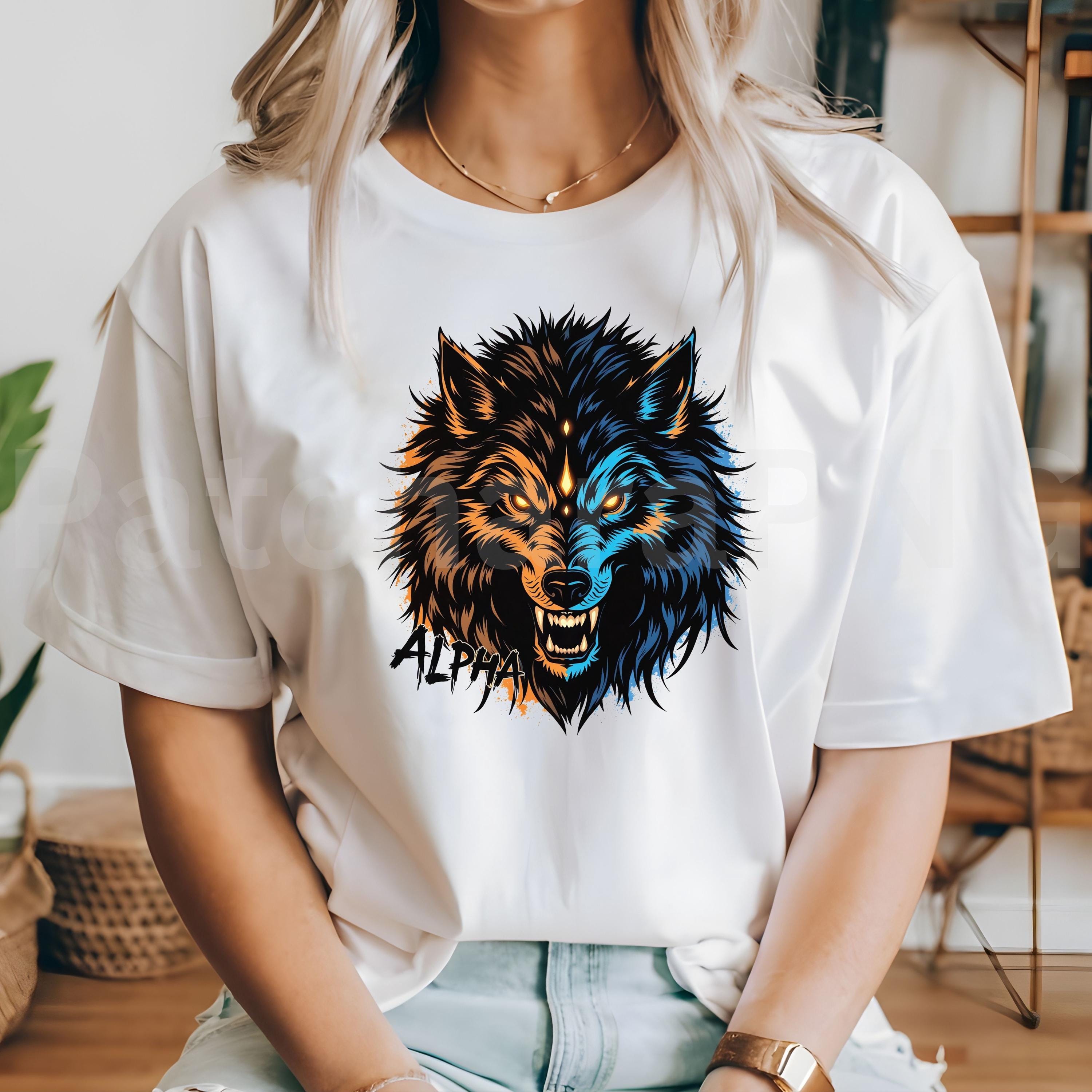 Alpha Wolf PNG | Split Color Wolf Head Clipart | Urban Graffiti Animal ...