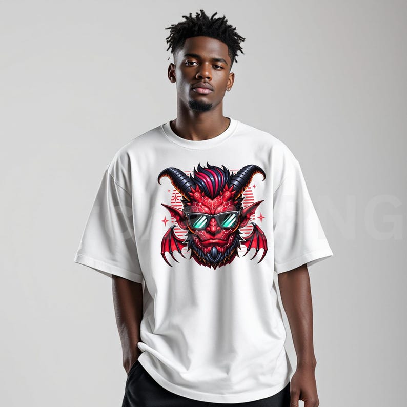 Devil Face PNG | Red Horned Demon With Glasses | Gothic Evil Clipart ...