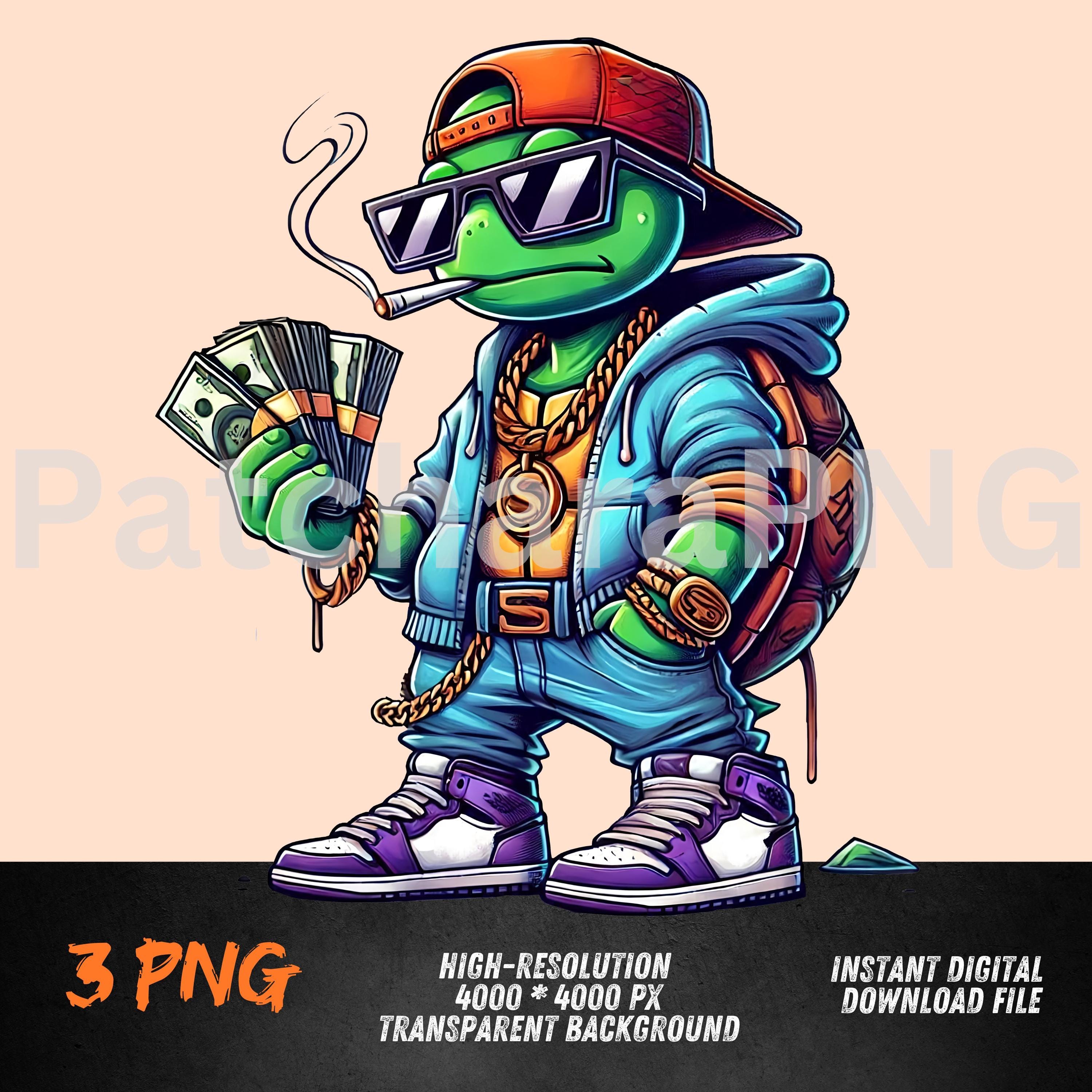 Cool Hip-hop Turtle Png | Streetwear Turtle Clipart | Urban Style ...