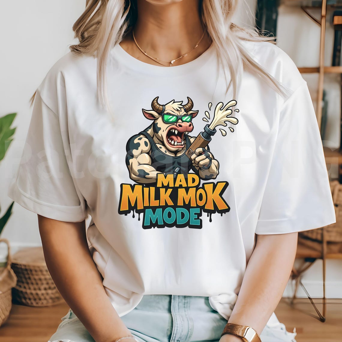 Mad Milk Mok Mode PNG | Crazy Cow Bodybuilder Clipart | Funny Gym ...