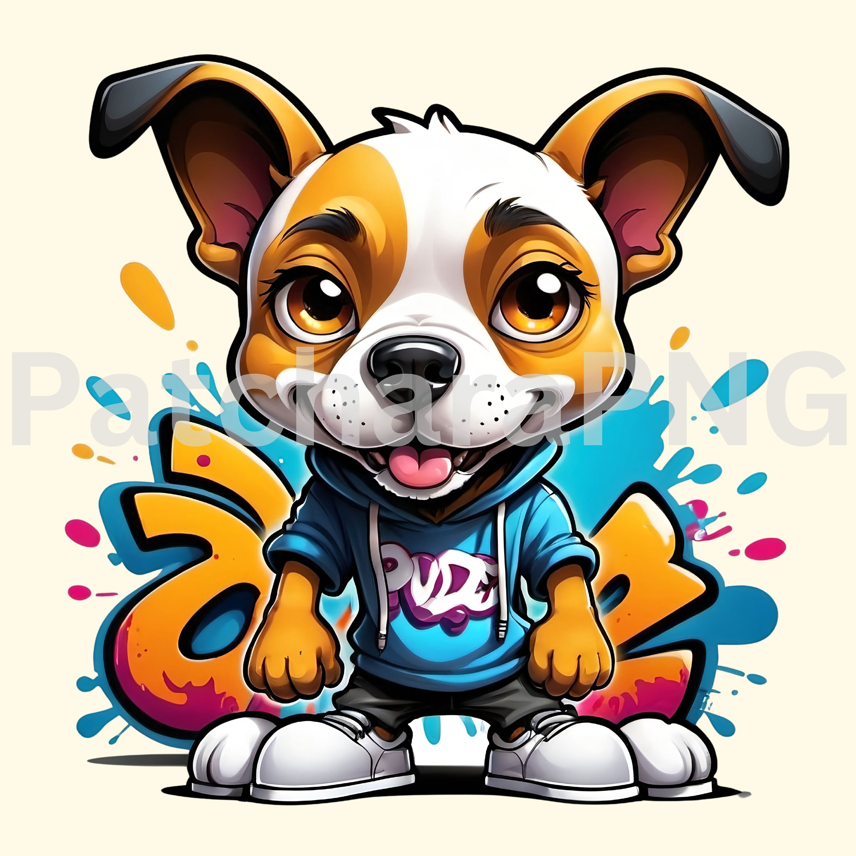 Cartoon Cool Dog Hip-hop Graffiti Art Dogpng, Urban Sublimation Design ...