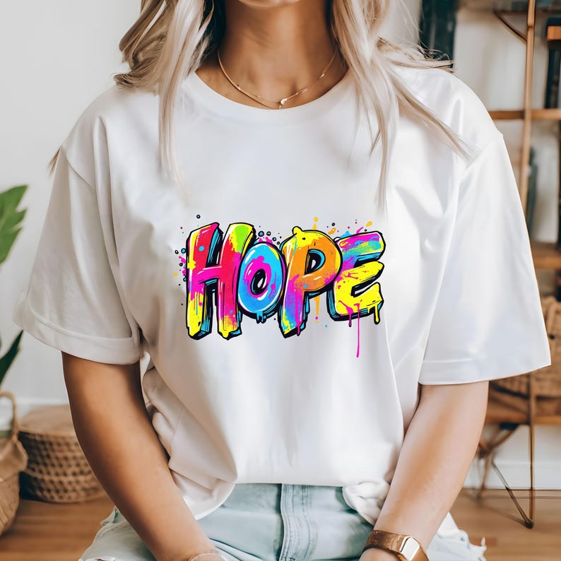 Hope Graffiti PNG | Colorful Street Sublimation Design | Urban Rainbow Lettering Digital ...