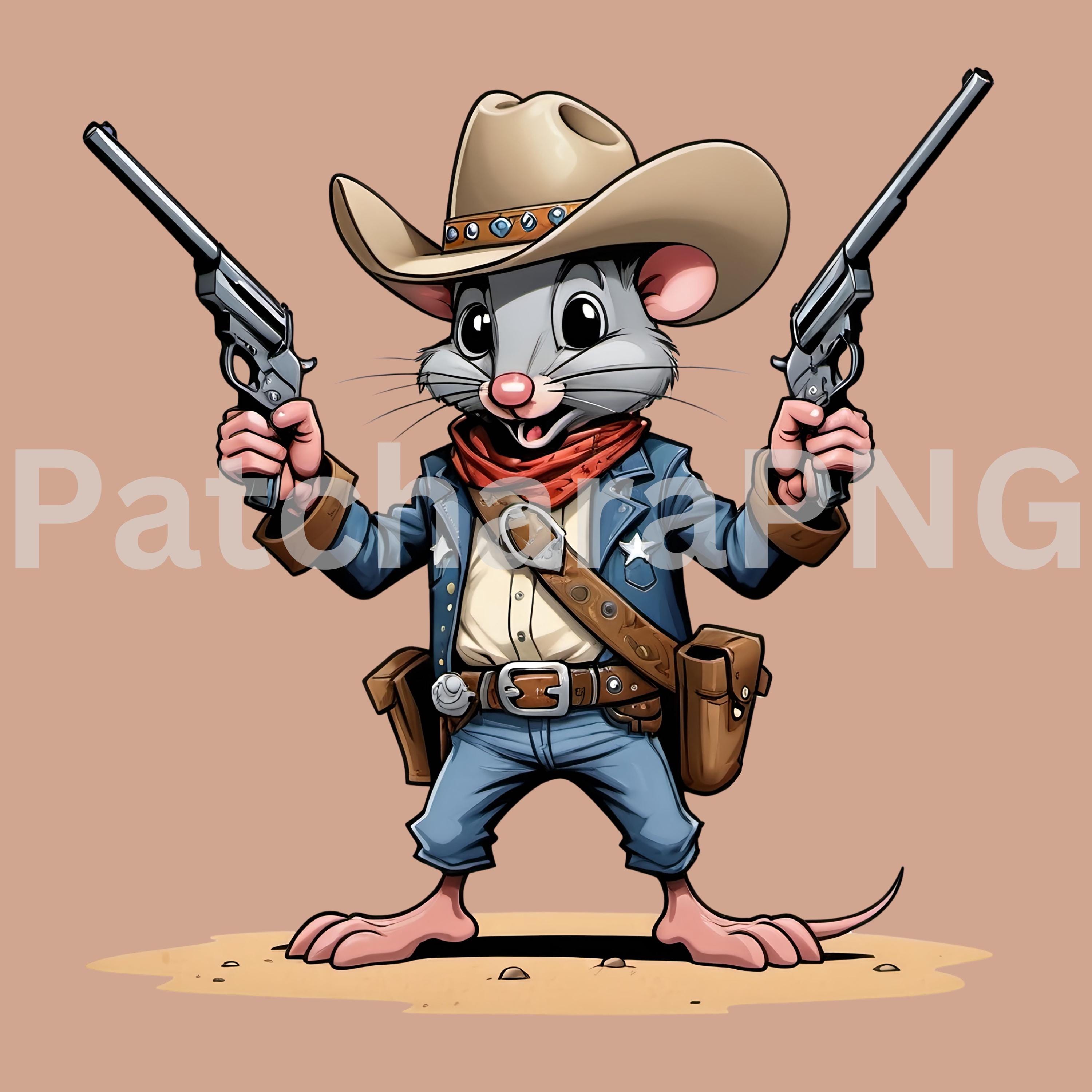 Cowboy Mouse Clipart PNG Cute Western Mouse Art Cartoon Mouse Digital ...