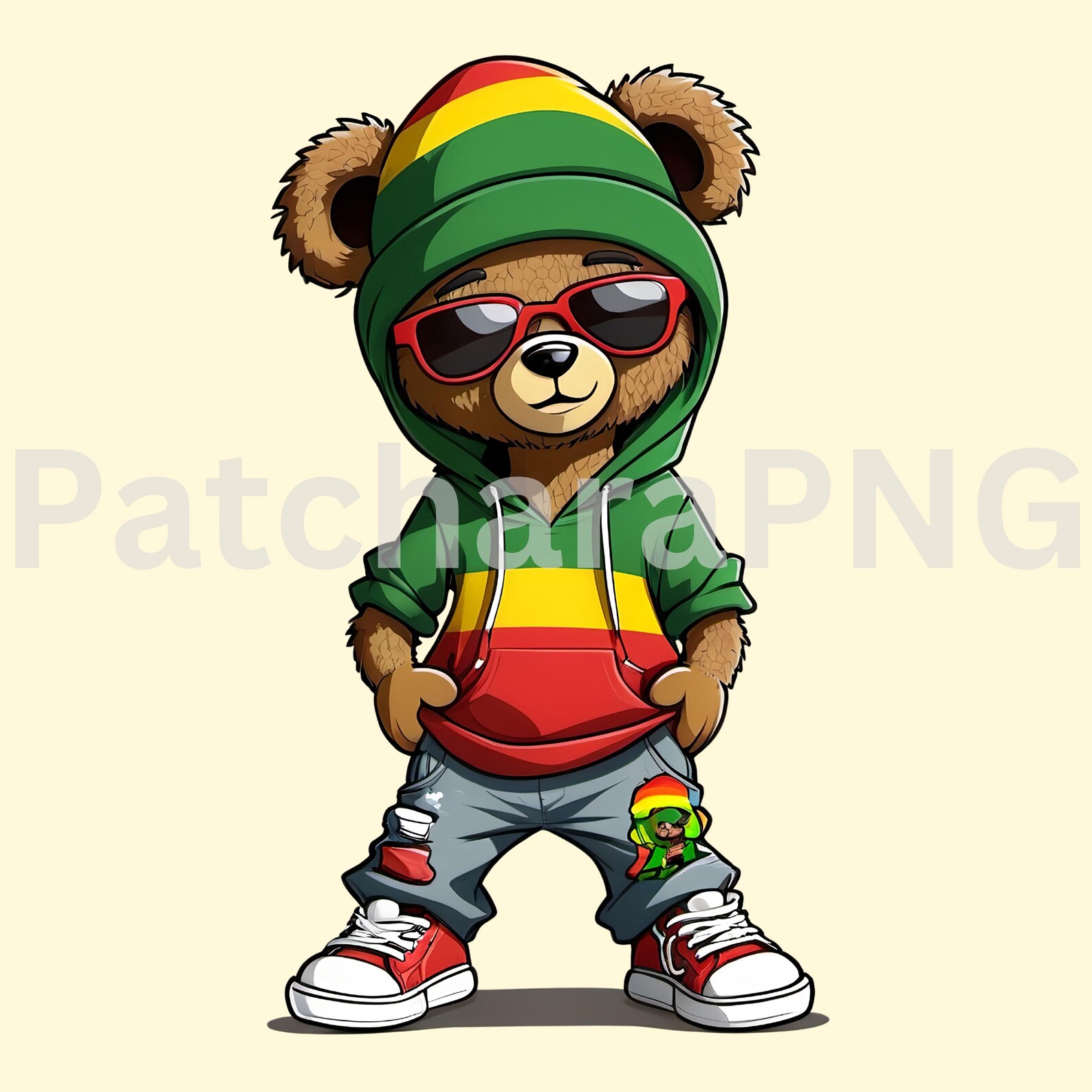 Rasta Teddy Bear Graffiti Art | Cool Hip-hop Bear Cartoon | Urban ...