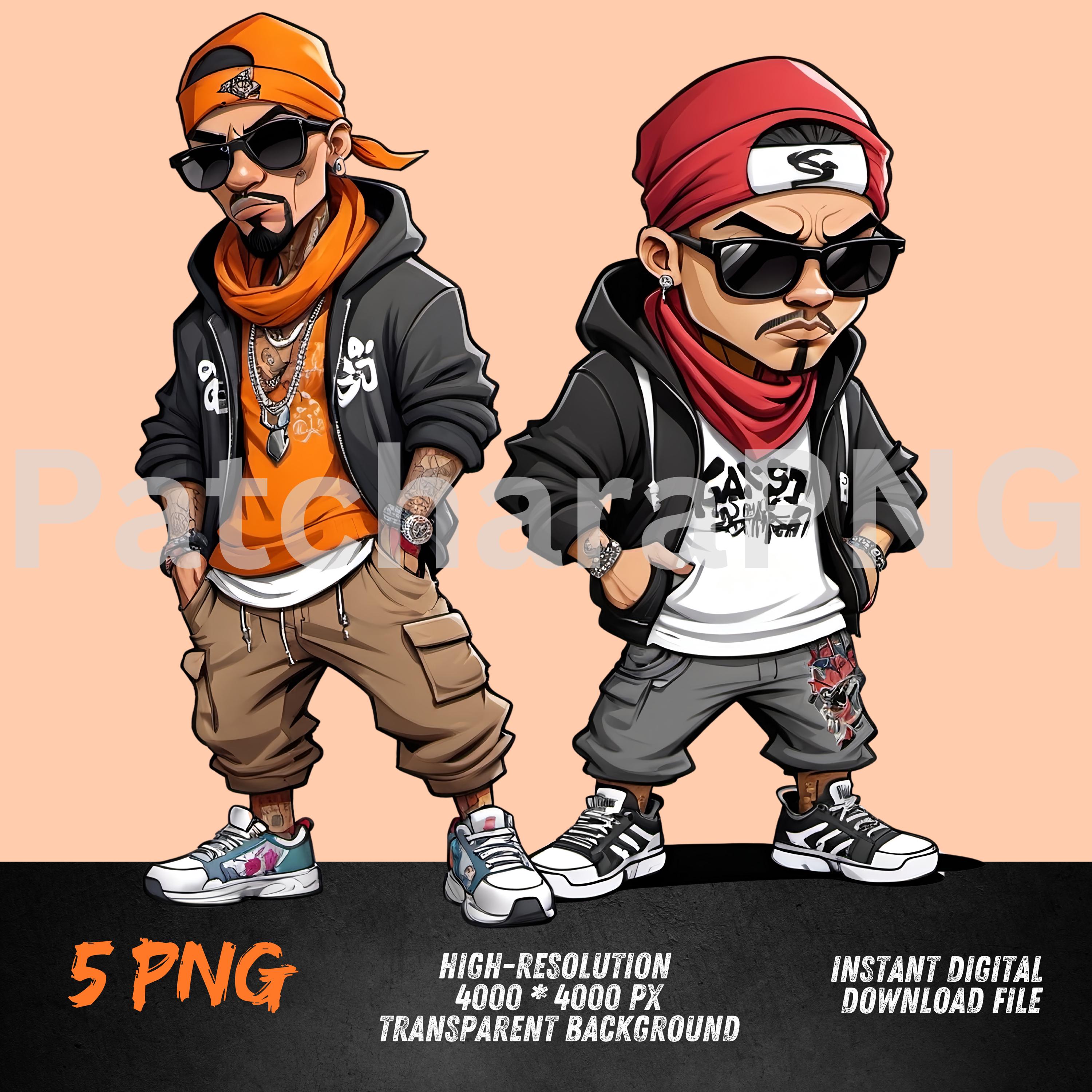 Gangster Cartoon Character Clipart | Hip-hop Gangsta Art PNG ...