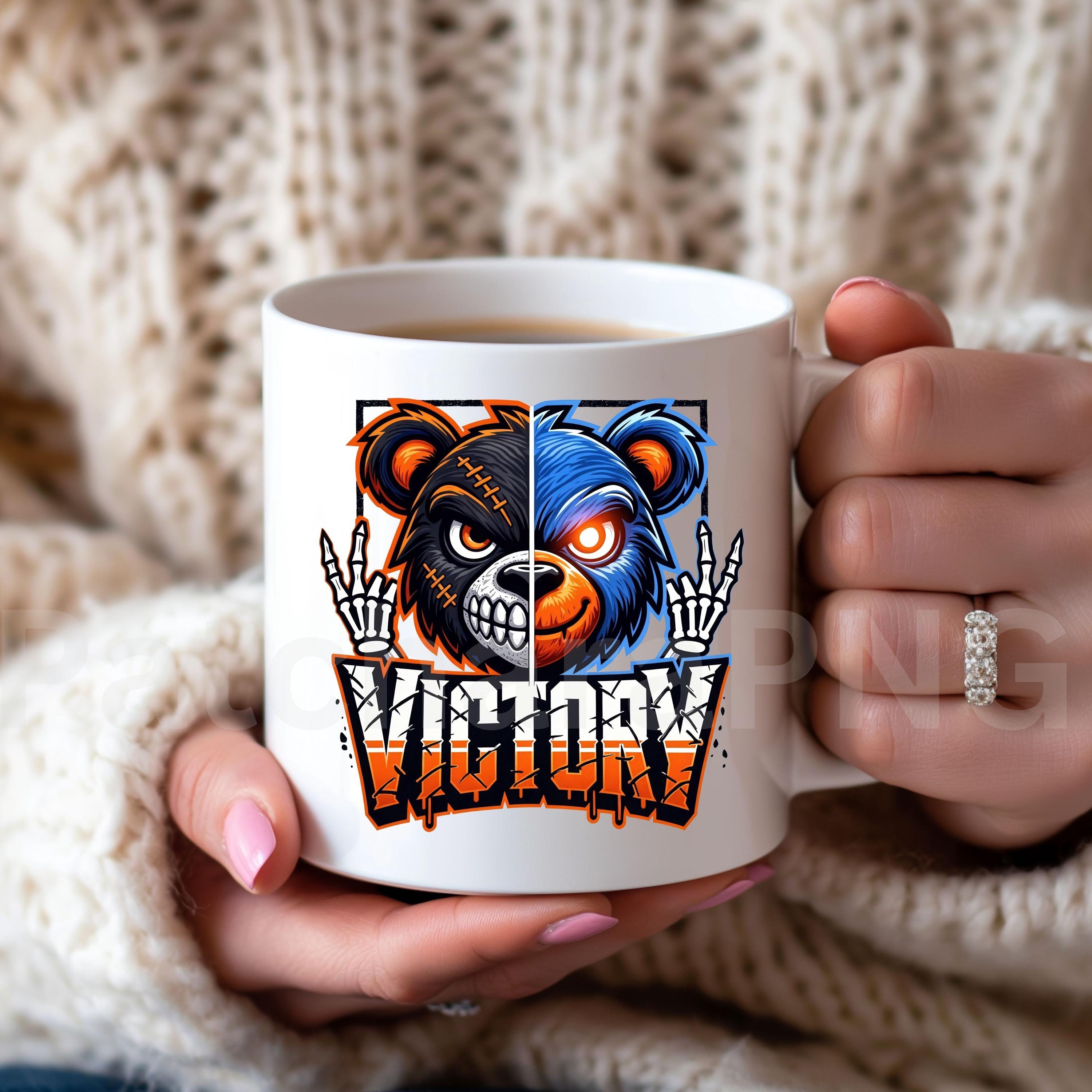 Victory Bear PNG | Split Face Bear With Skeleton Hands Clipart ...