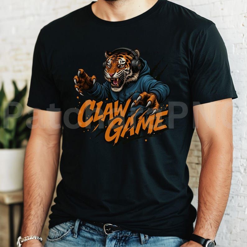 Claw Game Tiger PNG | Gamer Tiger Clipart With Headphones | Urban ...