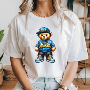 Alaska Streetwear Teddy Bear PNG Cool Hip-hop Bear Clipart Blue Outfit ...