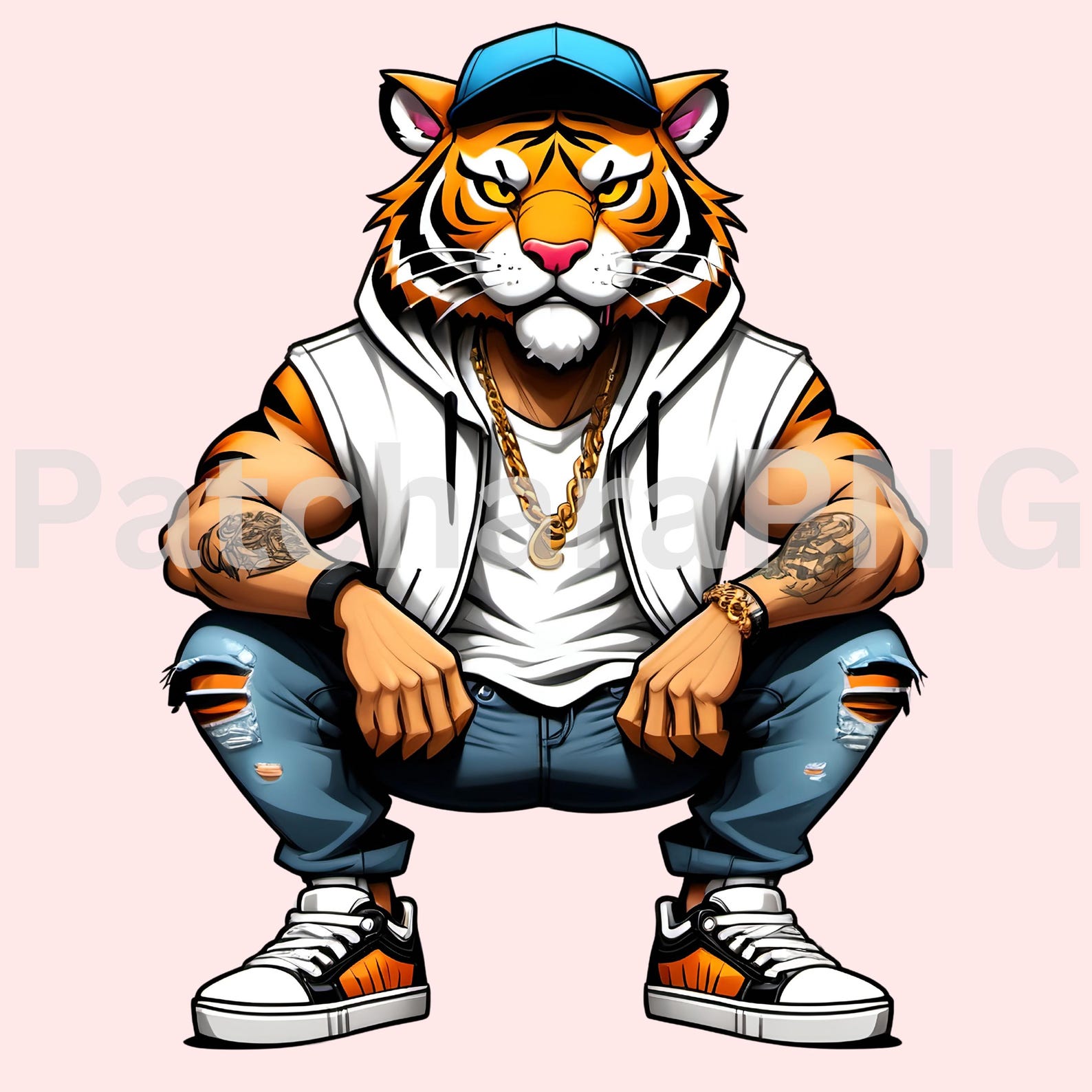 Urban Tiger PNG | Cool Tiger Clipart in Streetwear | Hip Hop Animal ...