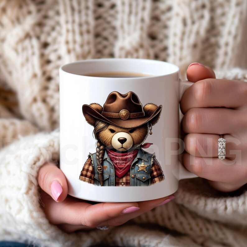 Cowboy Bear PNG | Teddy Clipart With Hat and Bandana | Western Teddy ...