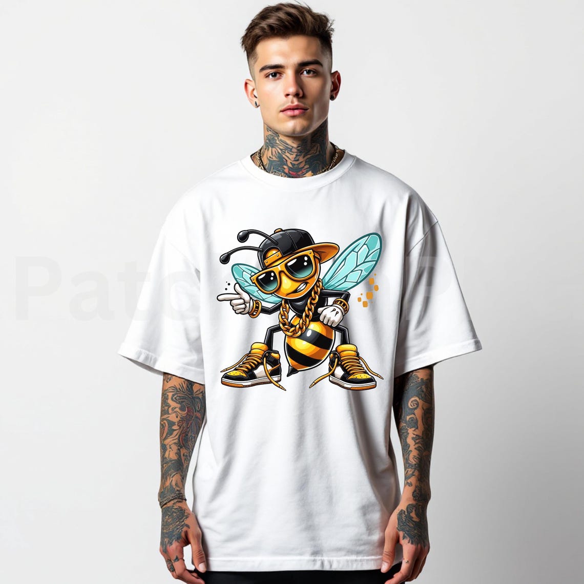 Swag Bee PNG | Cool Bee Clipart in Shades and Chains | Hip Hop Insect ...