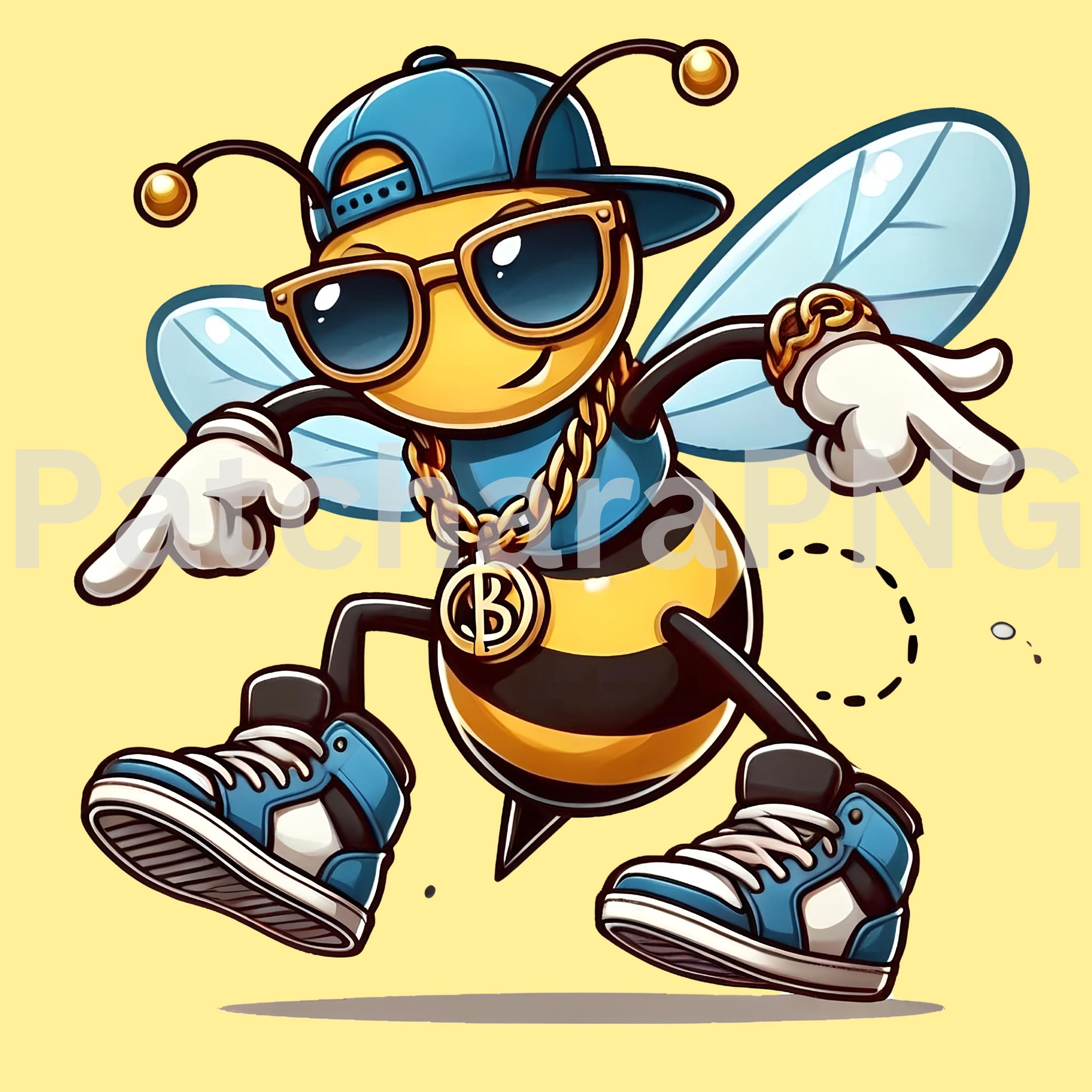 Swag Bee PNG | Cool Bee Clipart With Shades, Sneakers, and Chains ...