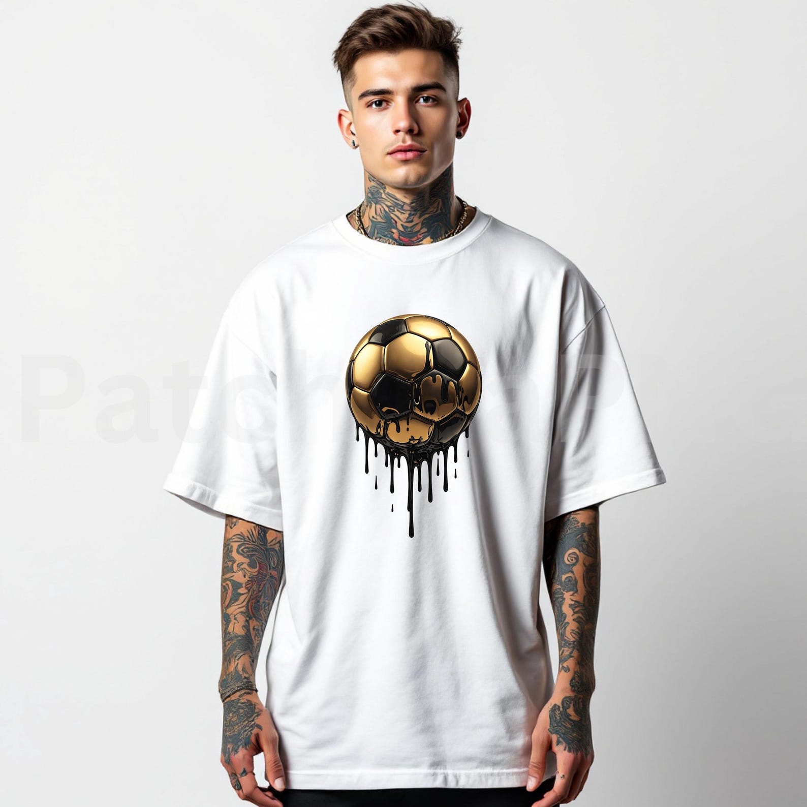 Black Gold Soccer Ball PNG | Dripping Football Clipart for Sublimation ...