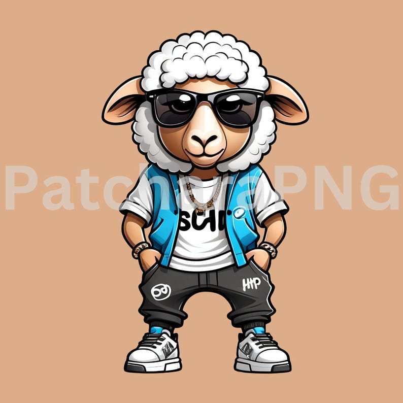 Hip-hop Sheep PNG | Cool Cartoon Animal Graphic | Urban Streetwear ...