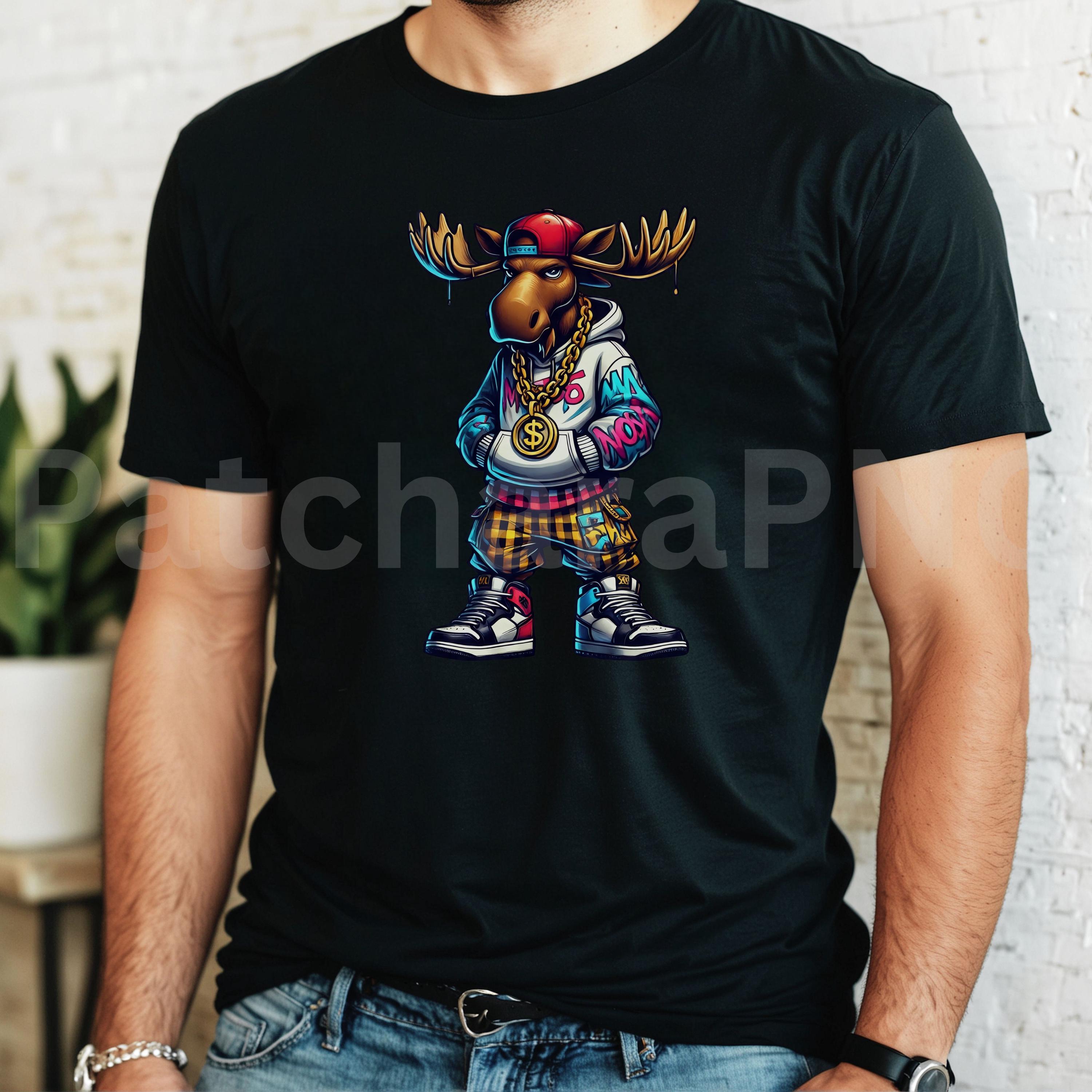 Hip-hop Moose Cartoon PNG | Urban Streetwear Moose Character Clipart ...
