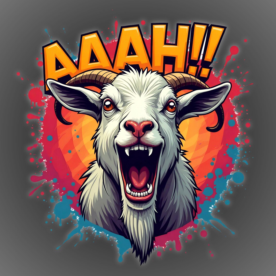 Alpha Goat PNG | Screaming Goat Clipart | Bold Animal Streetwear Design ...
