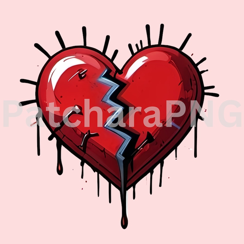 Broken Heart Graffiti Art PNG - Urban Street Art Digital Design for T ...