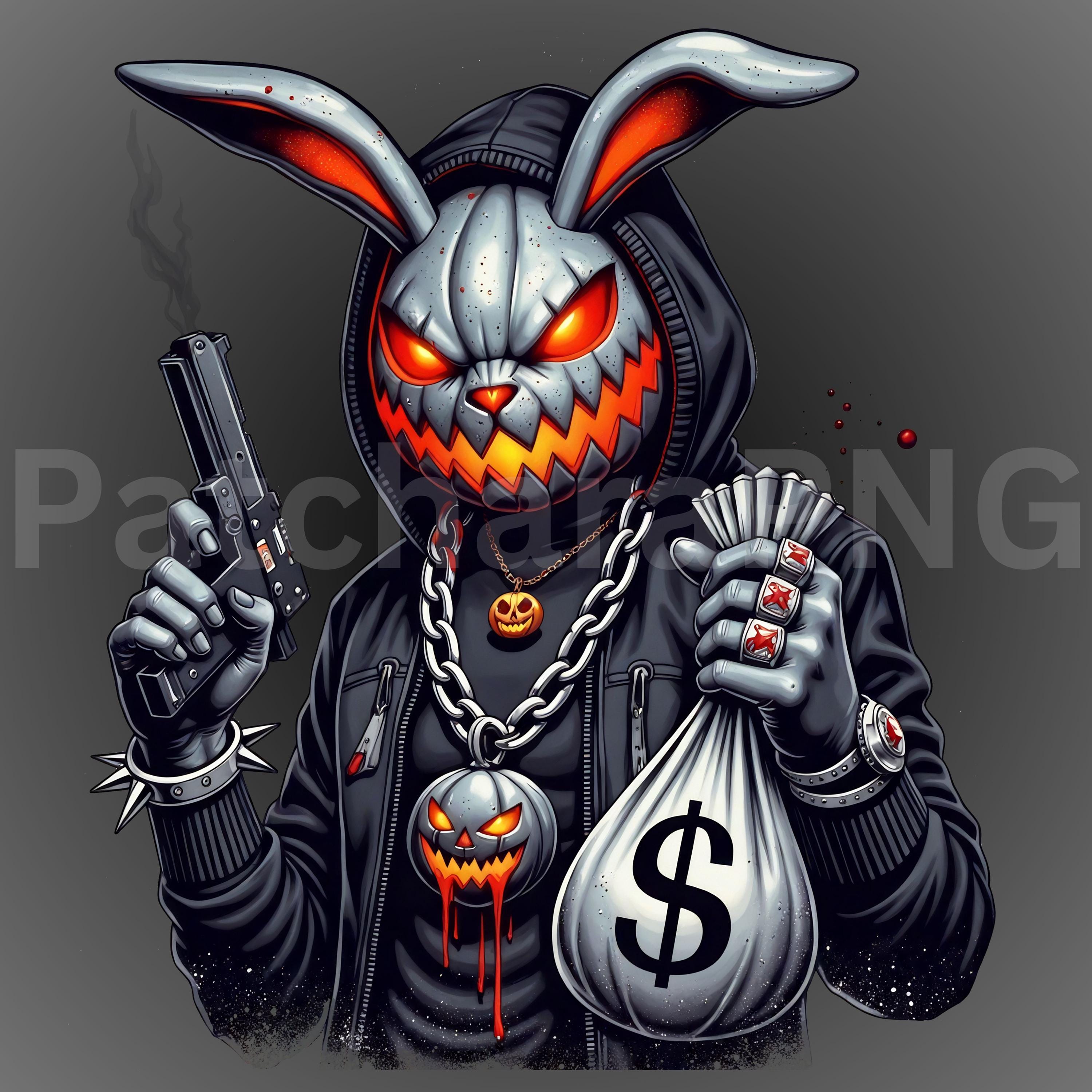 Gangster Bunny PNG, Urban Villain Streetwear Design for DTF ...