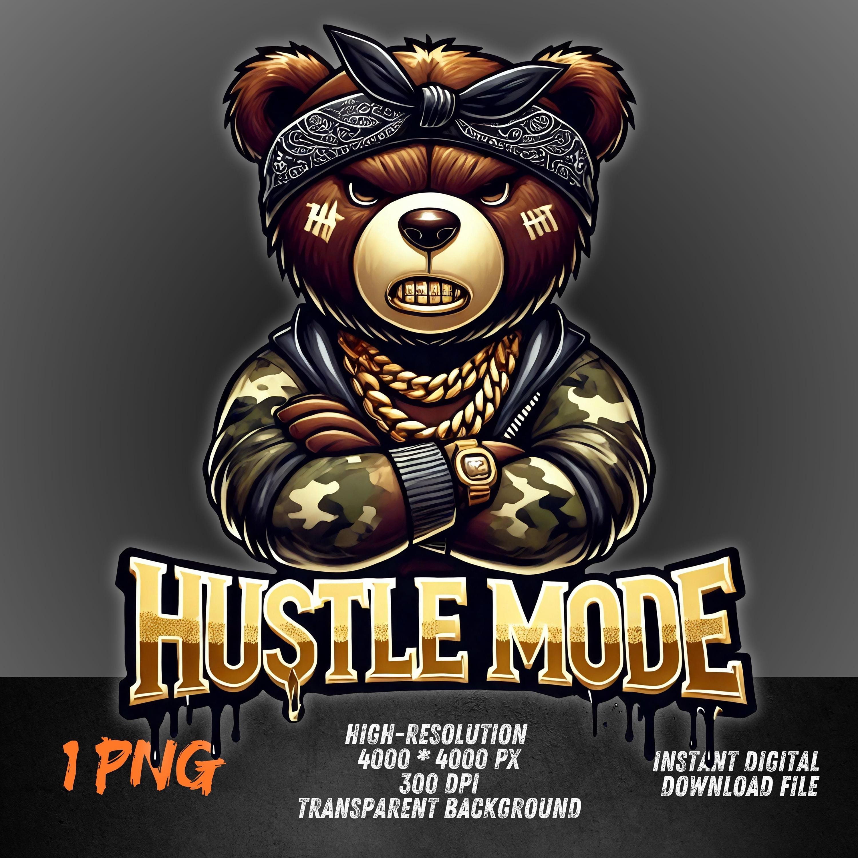 Hustle Mode Bear PNG | Gangsta Teddy Graffiti Clipart | Streetwear ...