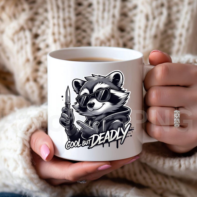 Deadly Raccoon PNG | Cool Raccoon Clipart With Knife and Sunglasses | Street Attitude Animal ...