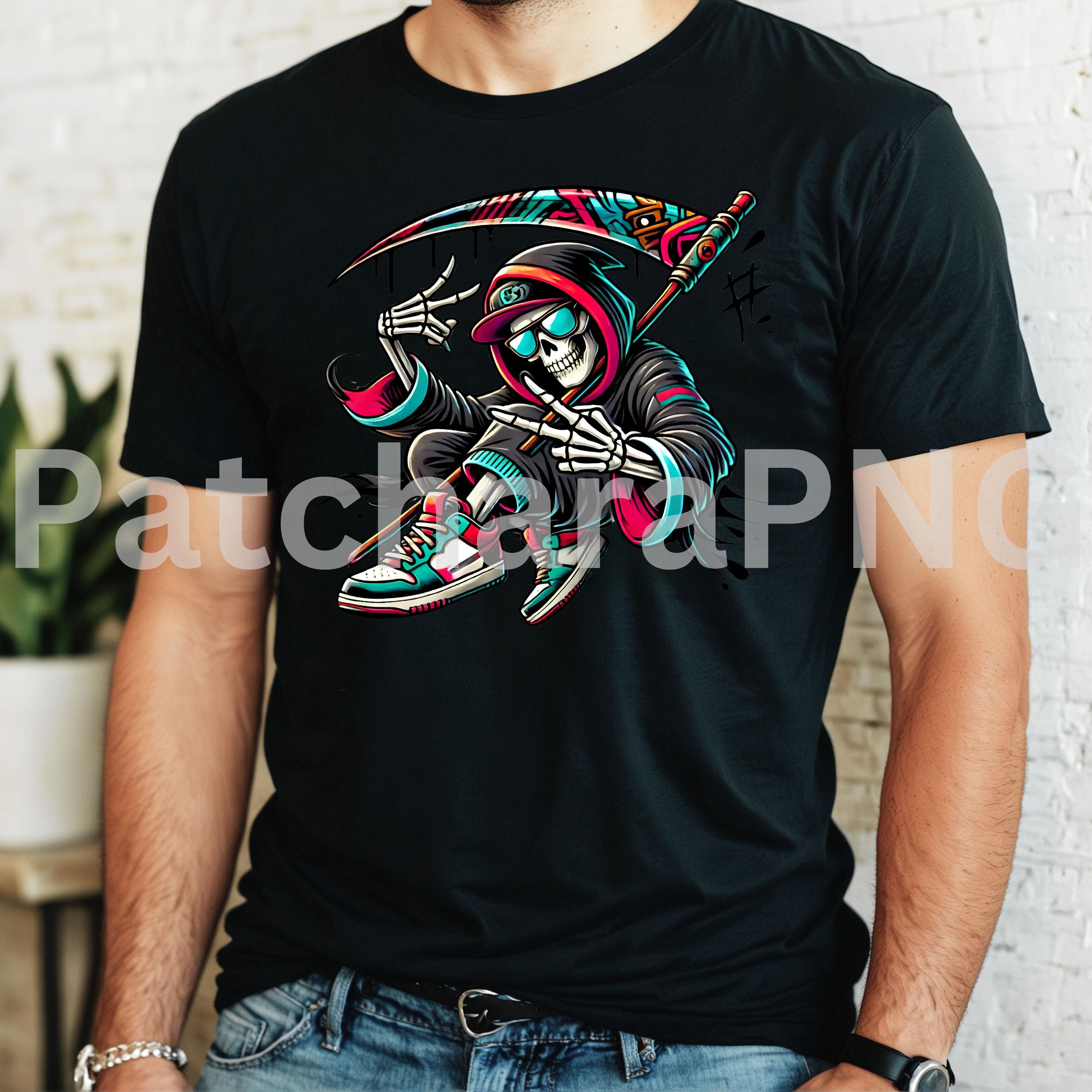 Grim Reaper PNG | Streetwear Reaper Clipart With Fire and Scythe | Edgy ...