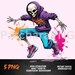 Cartoon Free Running Skeleton Art Print, Hip-hop Skeleton Graffiti Art ...
