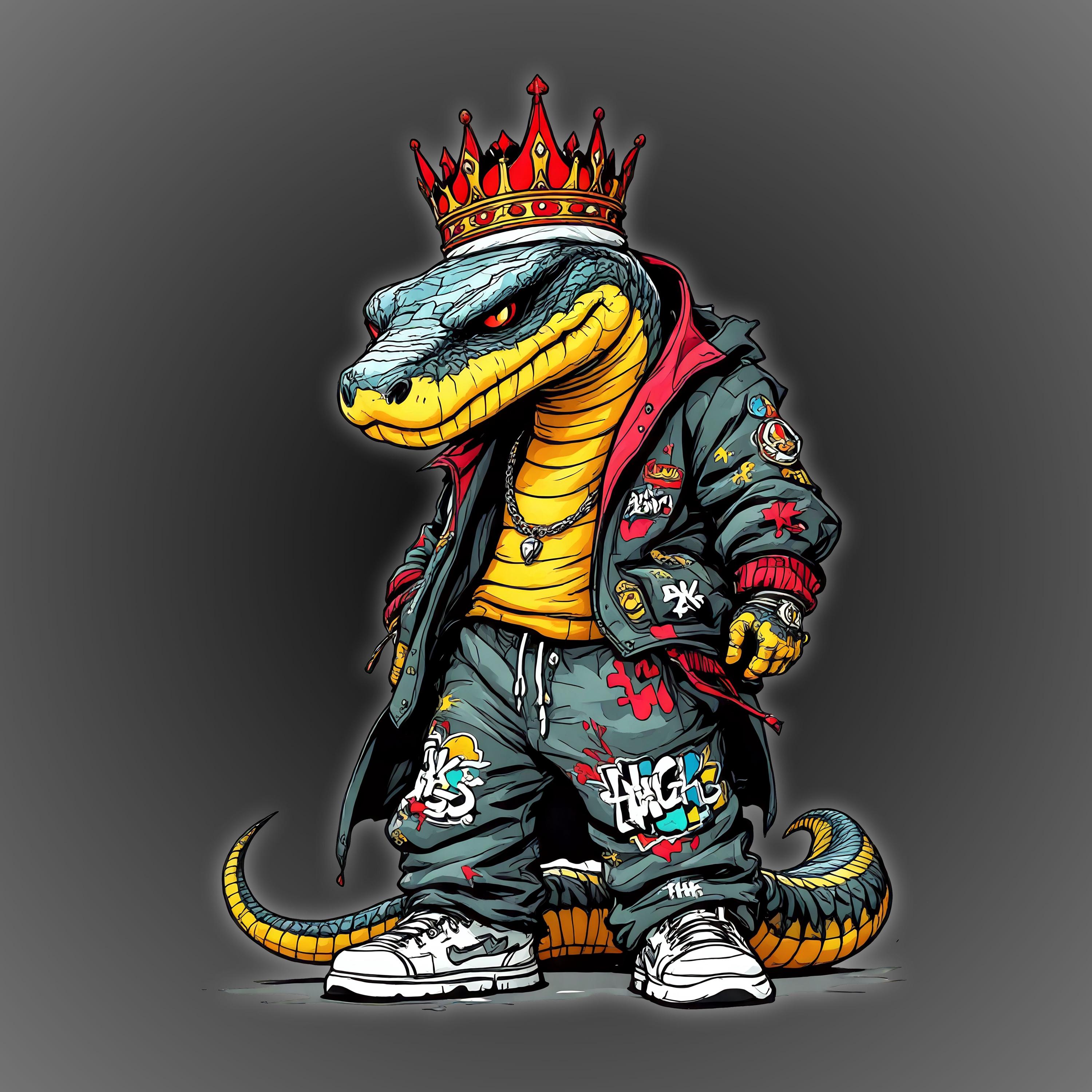 Snake King PNG | Gangsta Snake Clipart With Crown and Cape | Royal ...