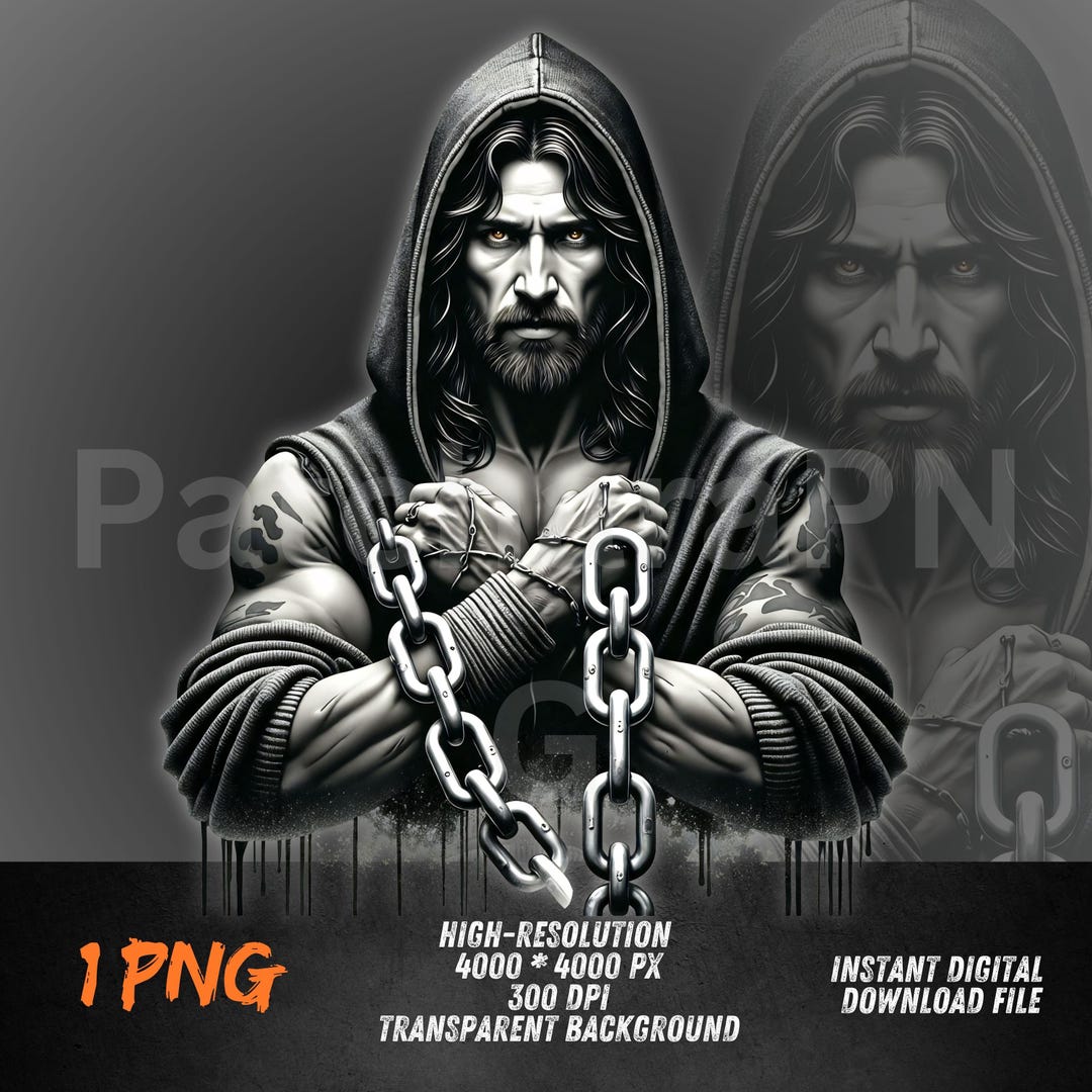Street Jesus PNG | Urban Graffiti Religious Art | DTF Transfer ...